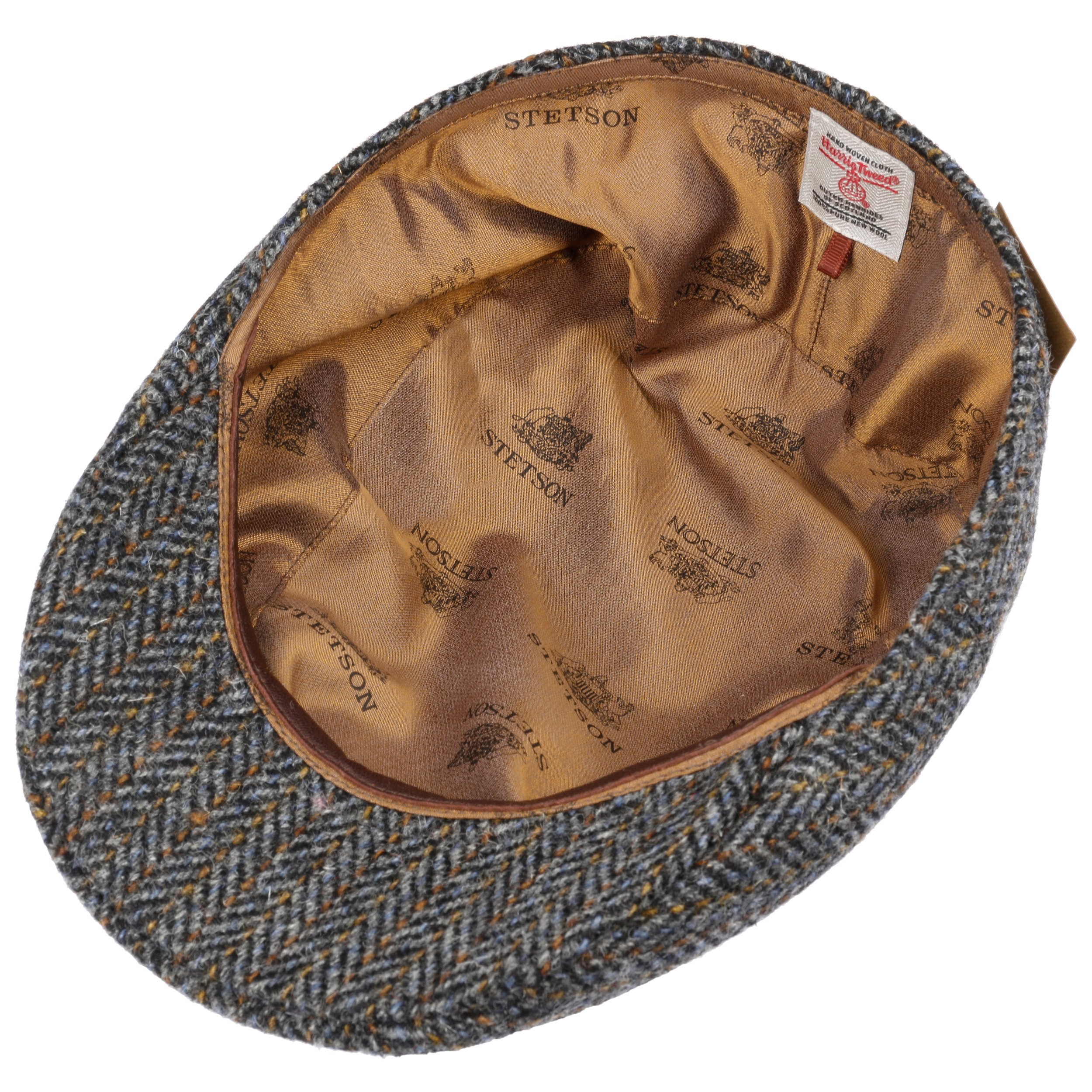 HerringboneHarris Tweed Ivy Flat Cap by Stetson - 134,95