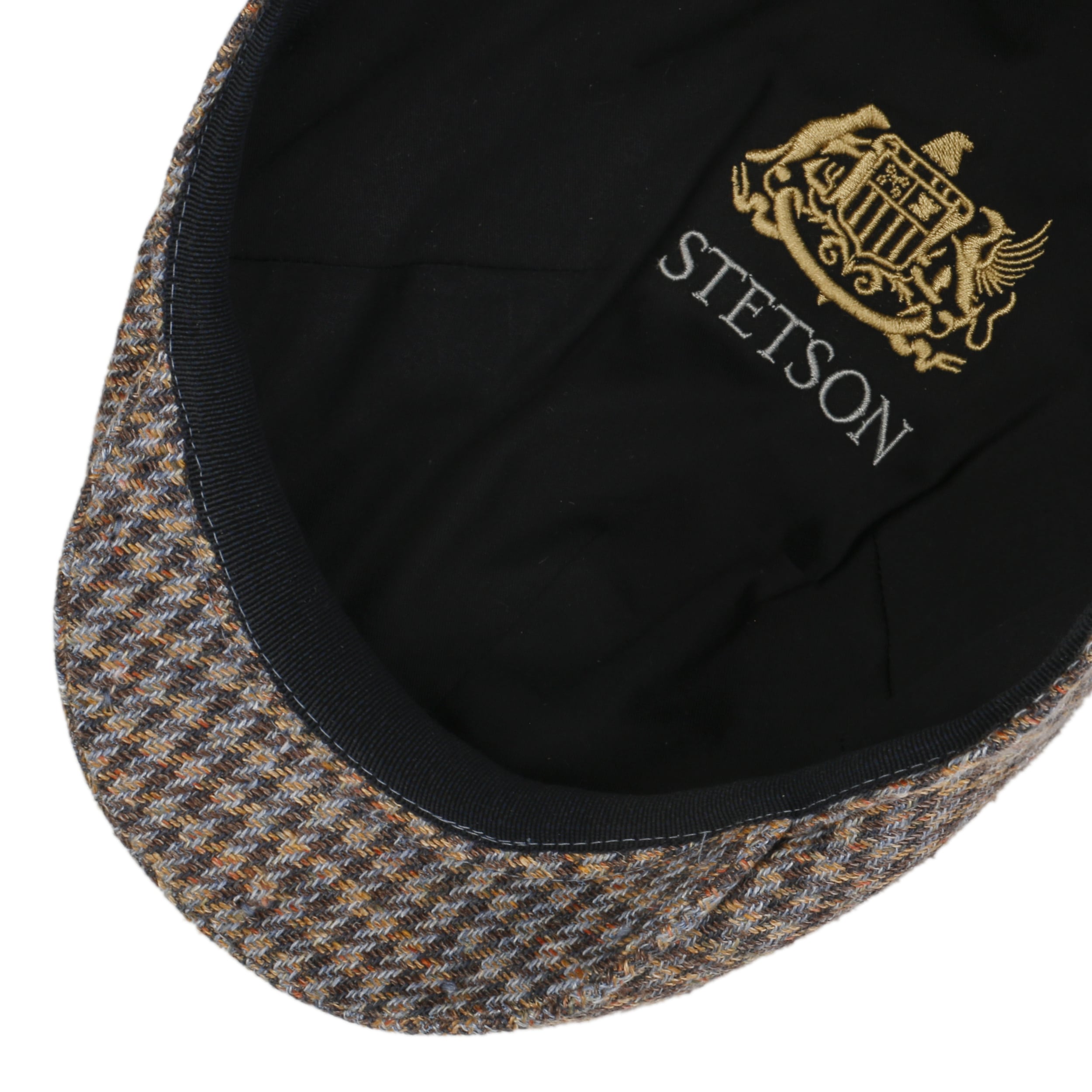 Houndstooth Tweed Driver Flat Cap by Stetson - 149,00