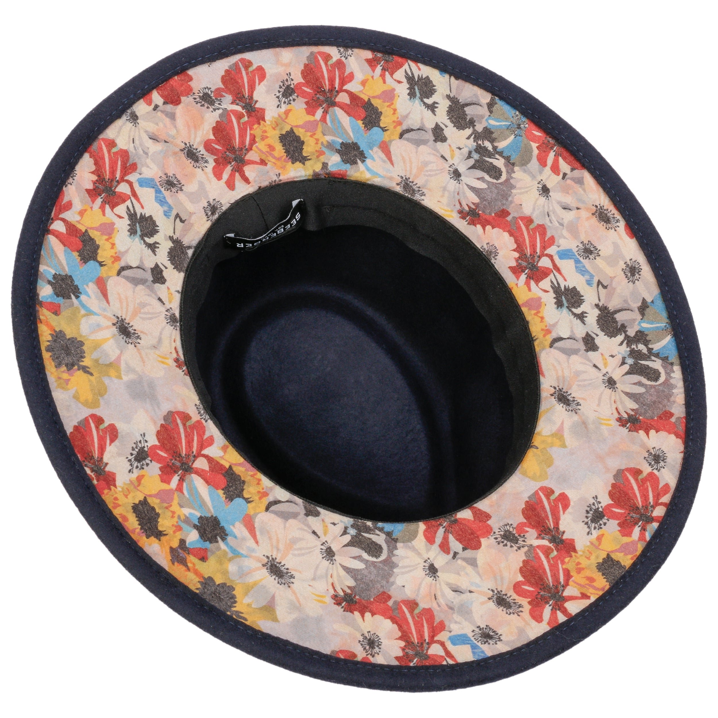 Jonia Felt Hat with Floral Underbrim by Seeberger - 93,95