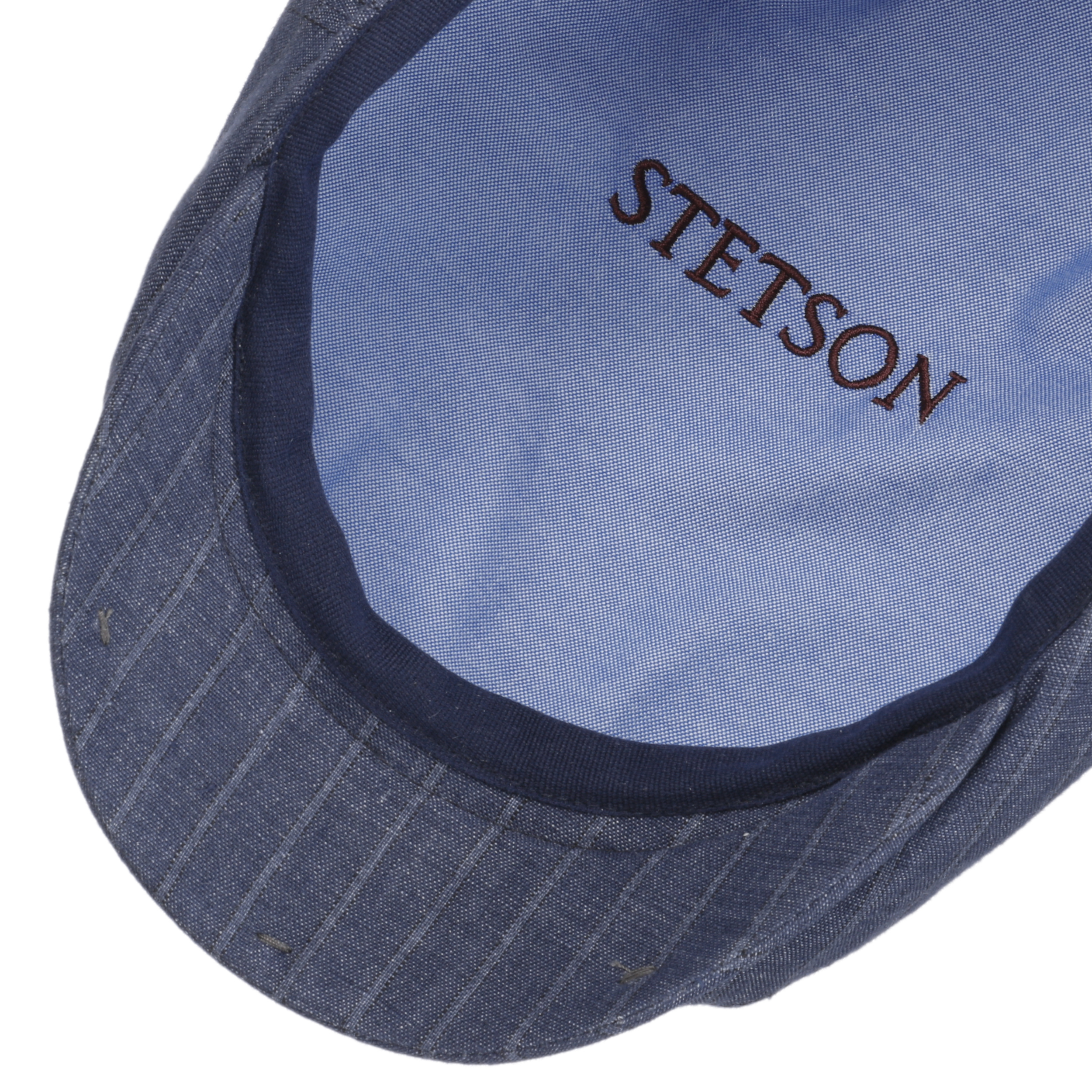 Kent Striped Linen Flat Cap by Stetson - 89,00
