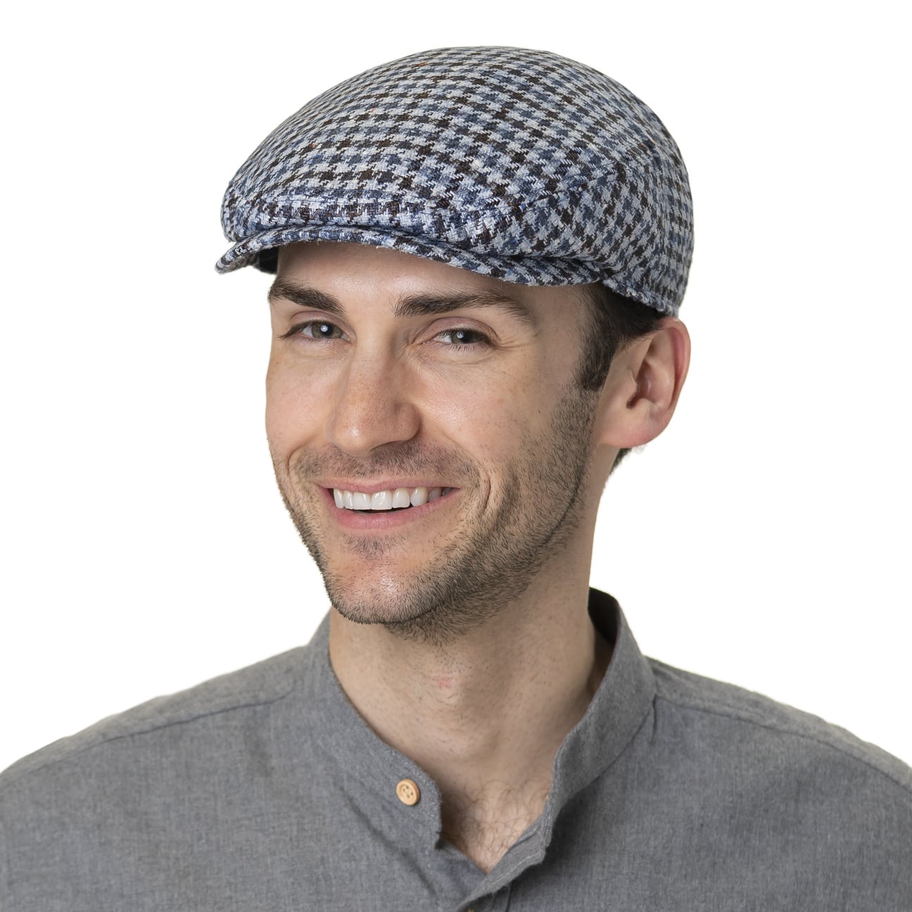 Kent Tricolour Houndstooth Flat Cap by Stetson - 103,95