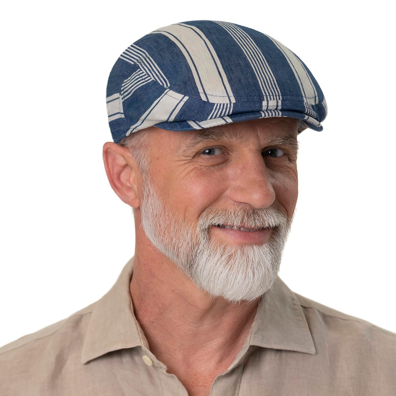 Kent Twotone Stripes Flat Cap by Stetson - 64,95