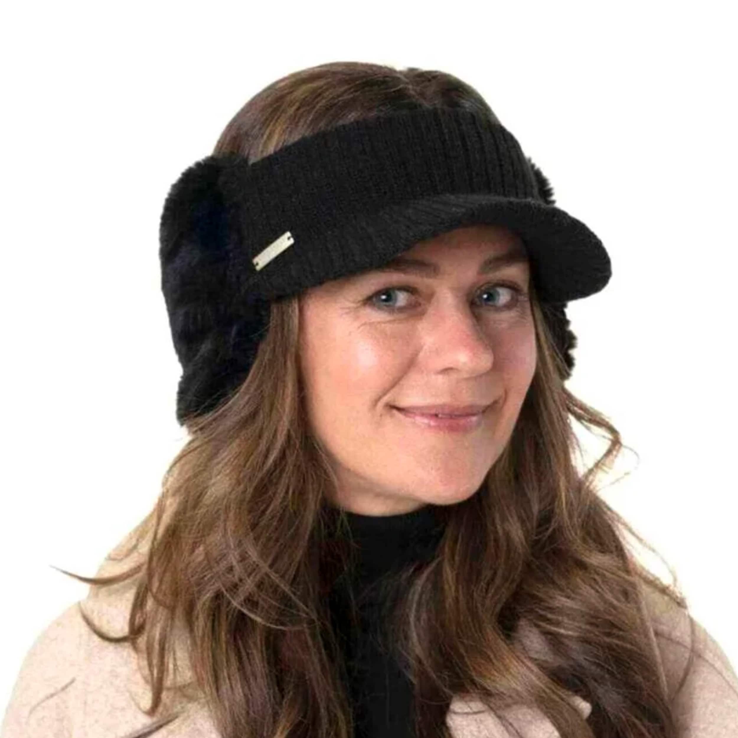 Knit Visor with Ear Warmers by Seeberger --> Shop Hats, Beanies & Caps ...