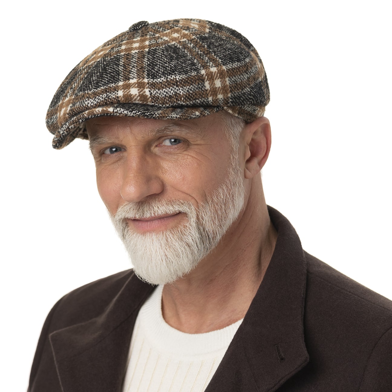 Kyoto Wool Check Newsboy Cap by Alfonso D’Este - 123,95