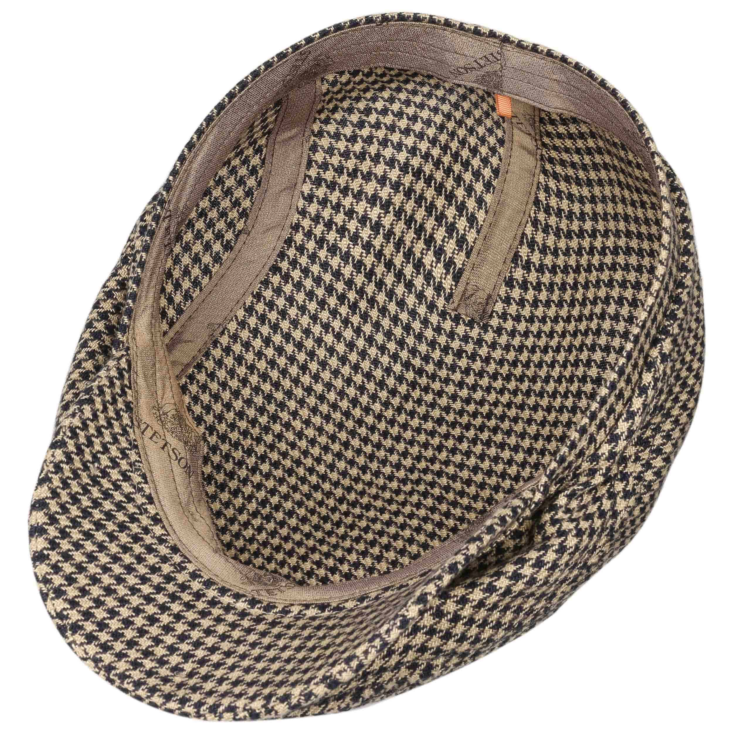 Linen Houndstooth Flat Cap by Stetson - 79,00