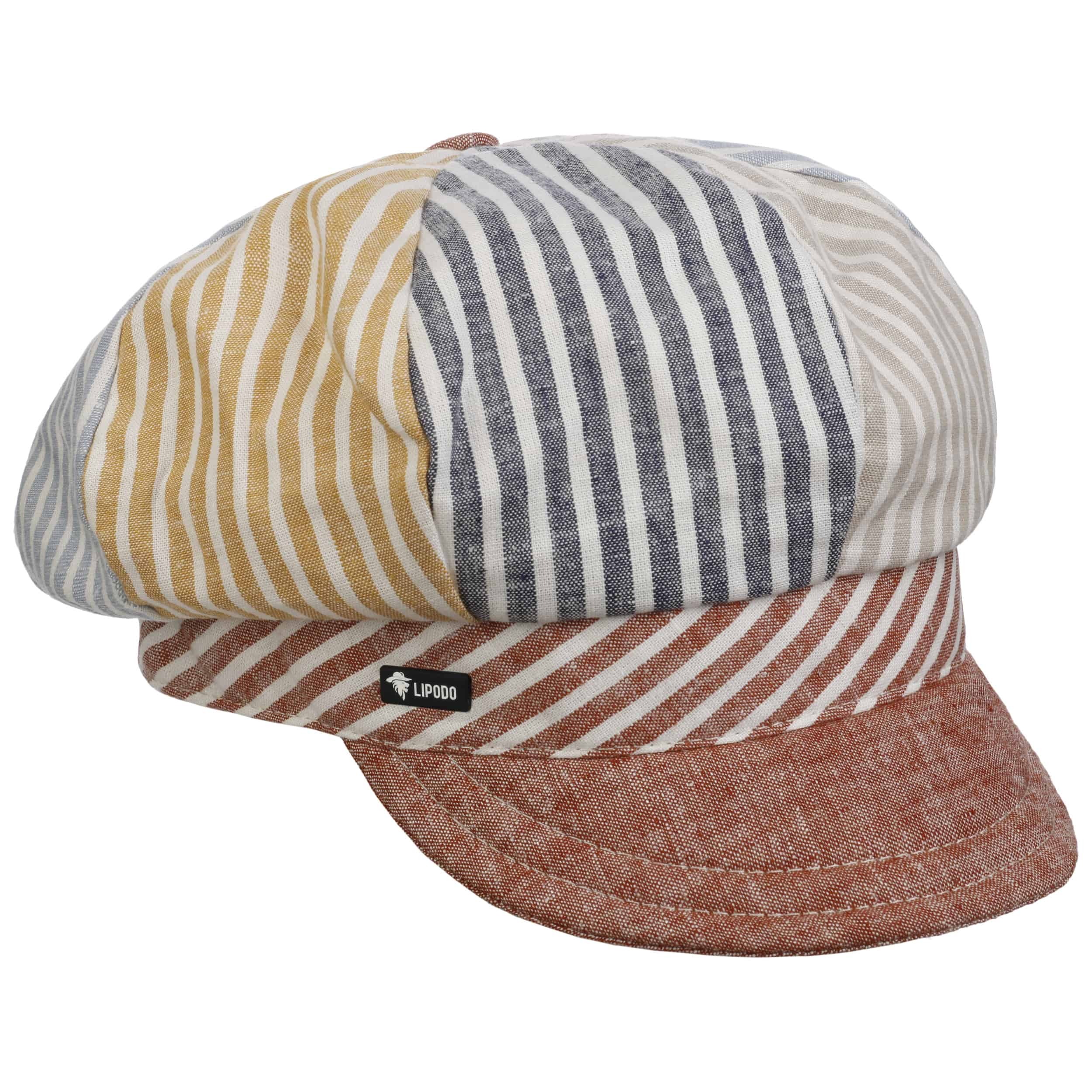 Multicolour Stripes Newsboy Cap by Lipodo - 42,95
