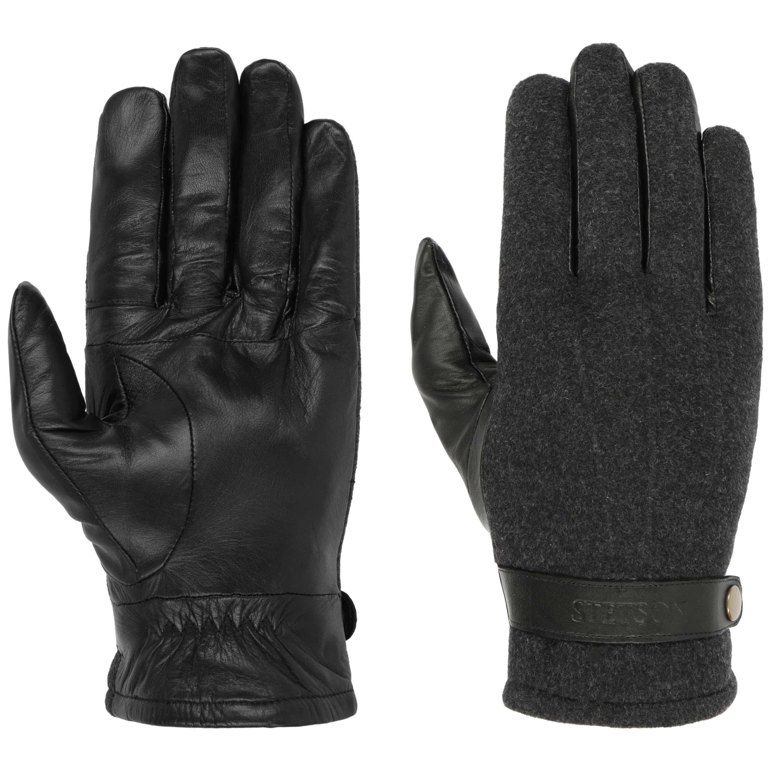 Nappa Wool Full-Fingered Gloves by Stetson - 89,00