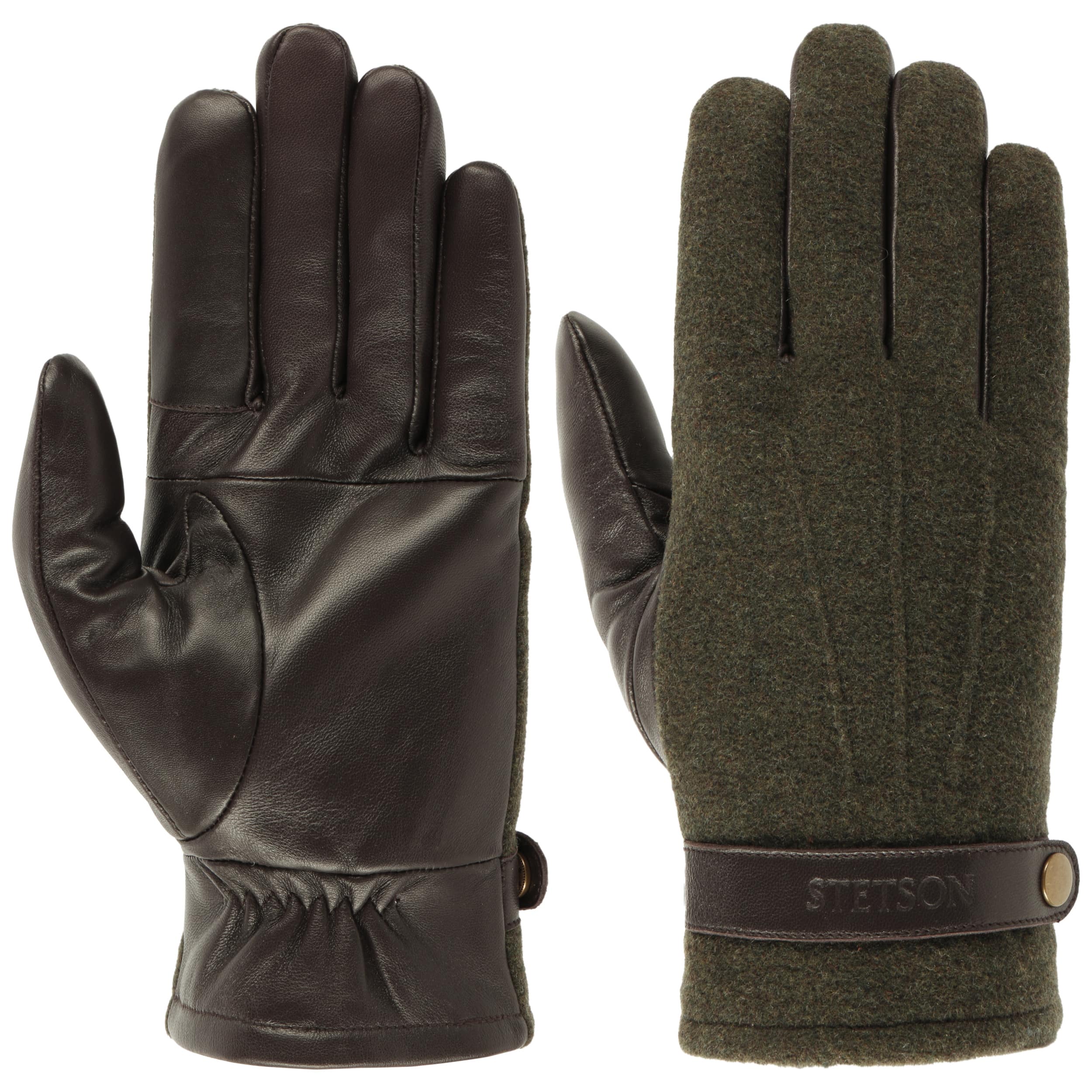 Nappa Wool Full-Fingered Gloves by Stetson - 89,00