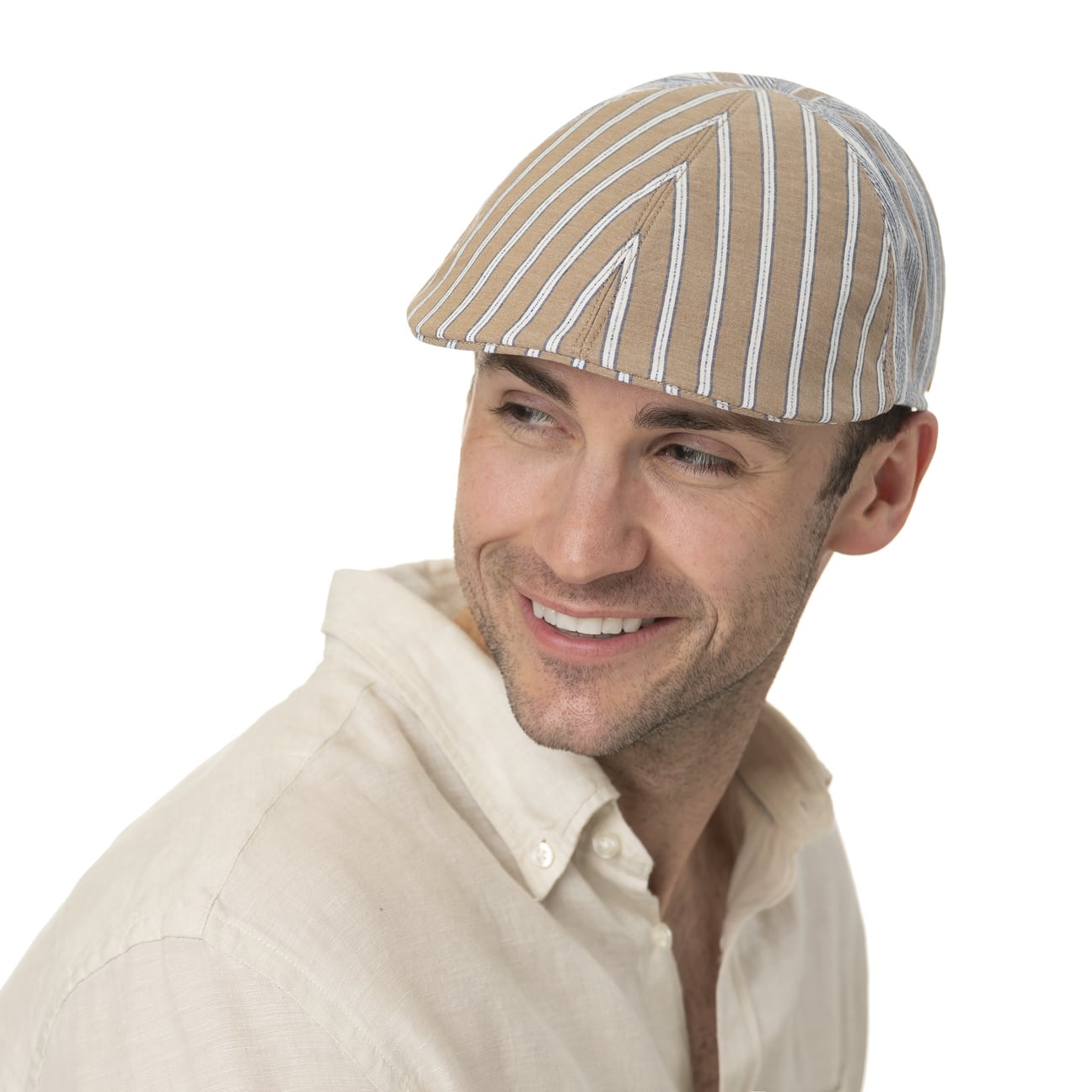 Paddy Two Stripes Cotton Flat Cap by Mayser - 93,95
