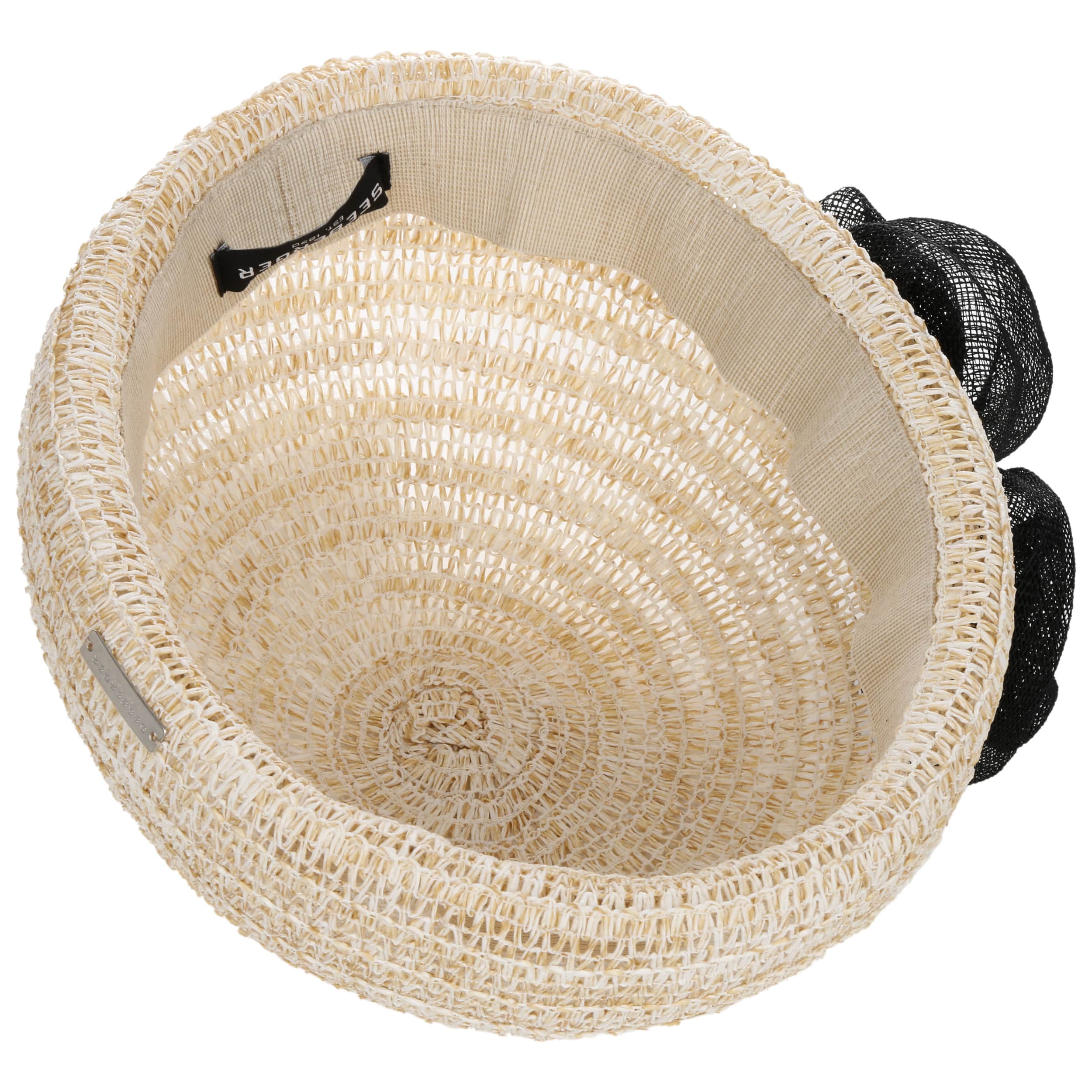 Paper Straw Beret with Sinamay by Seeberger - 134,95