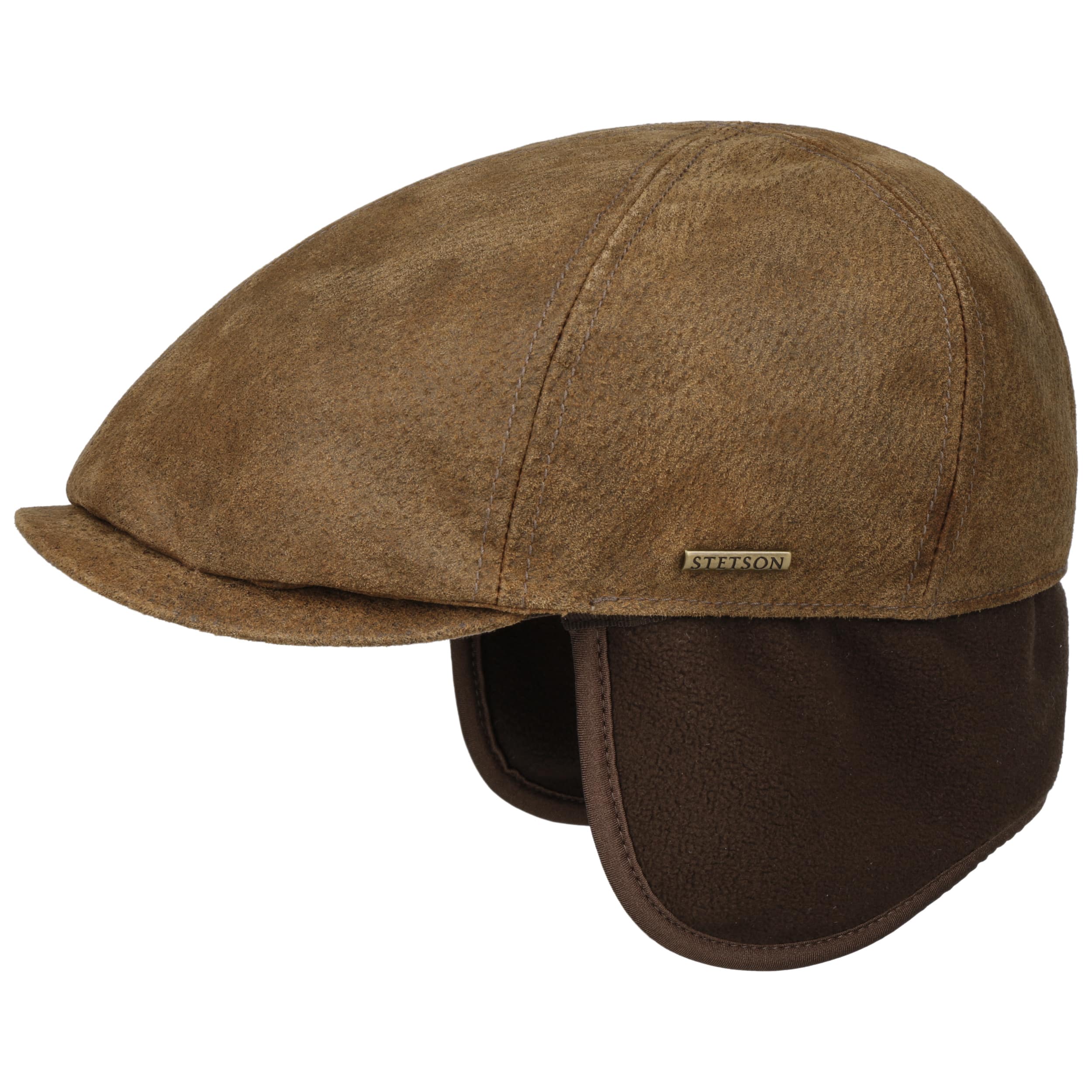 Pigskin Flat Cap with Ear Flaps by Stetson --> Shop Hats, Beanies ...