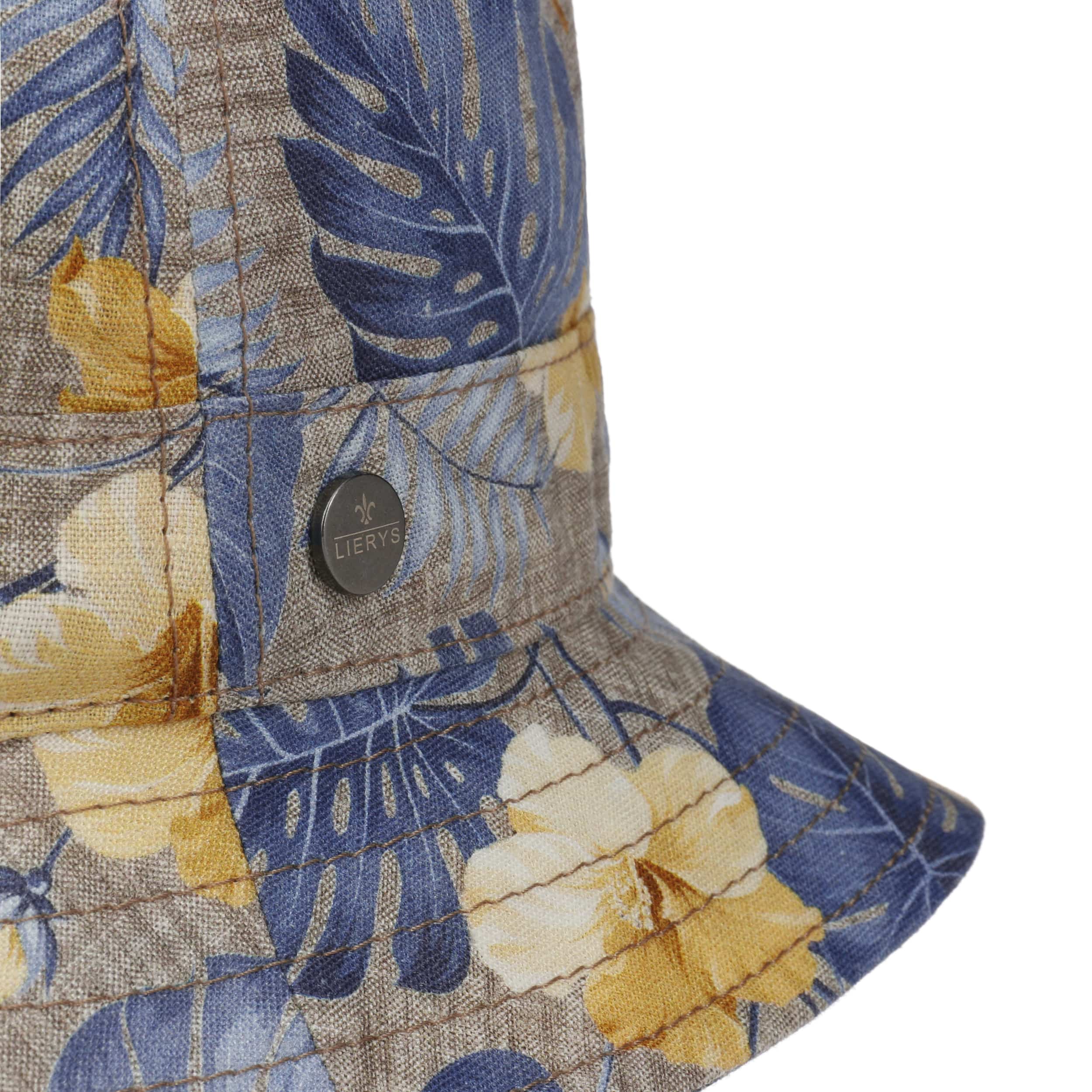 Printed Leaves Bucket Linen Hat by Lierys - 51,95