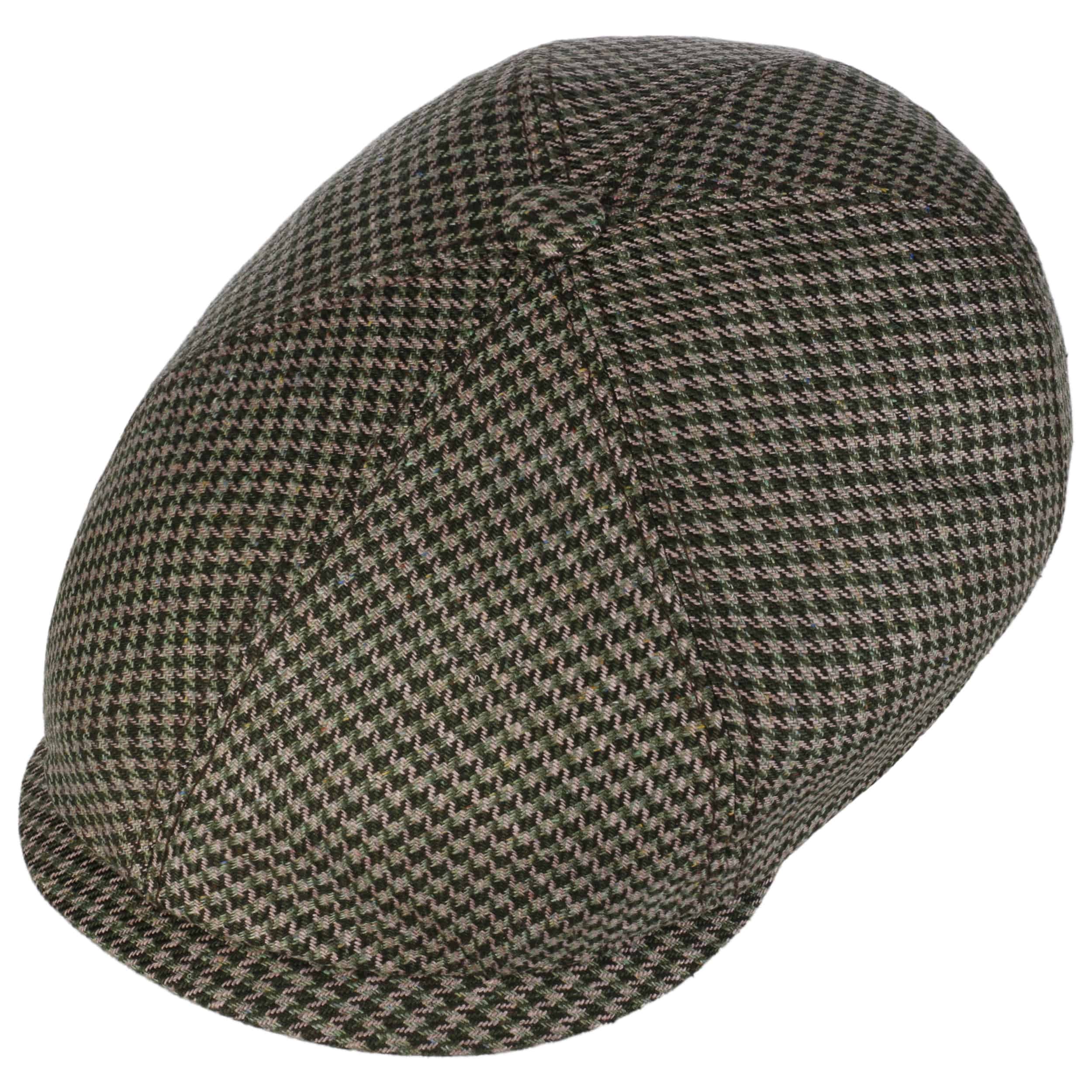 Silk Houndstooth Flat Cap by Stetson - 93,45
