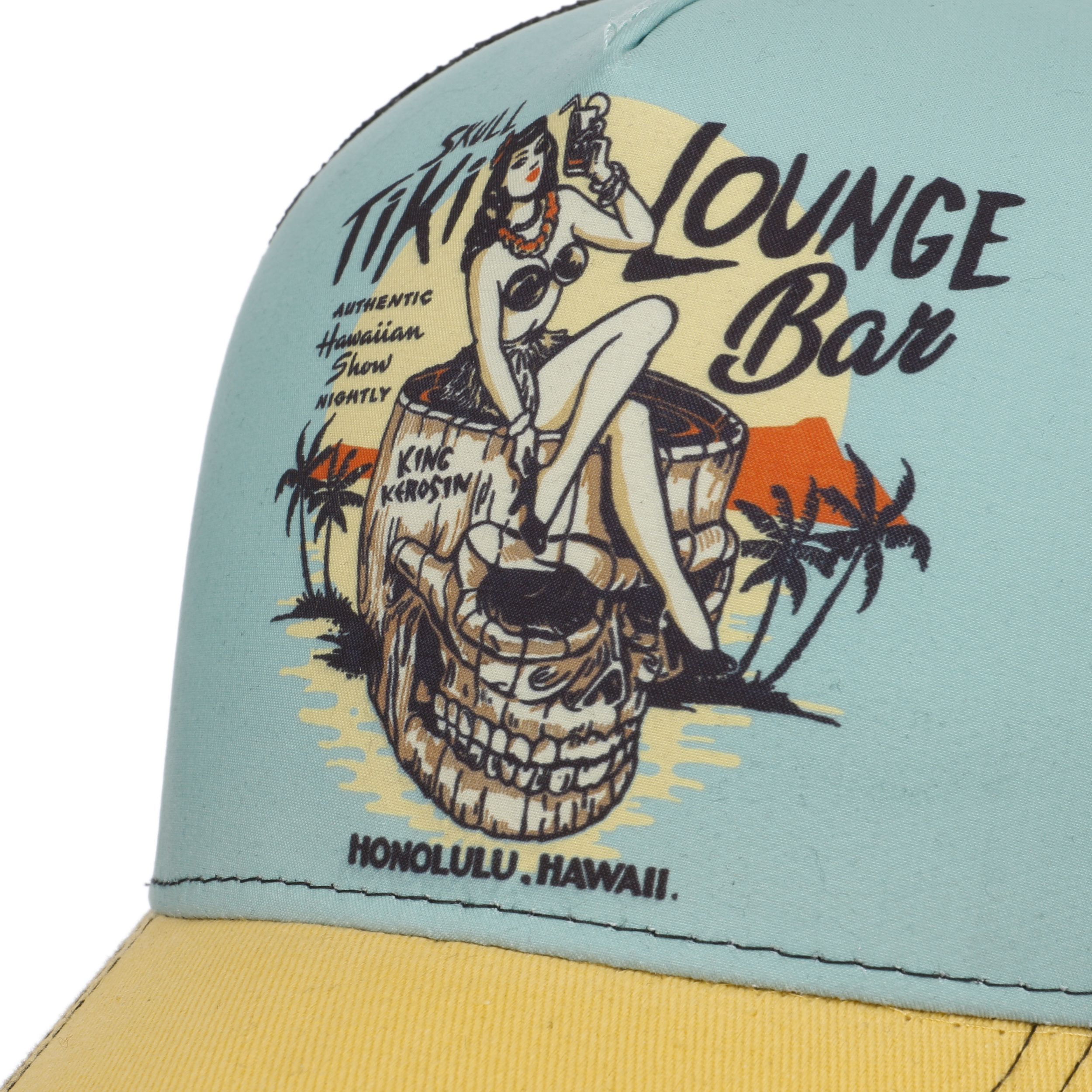 Skull Tiki Trucker Cap by King Kerosin --> Shop Hats, Beanies & Caps ...
