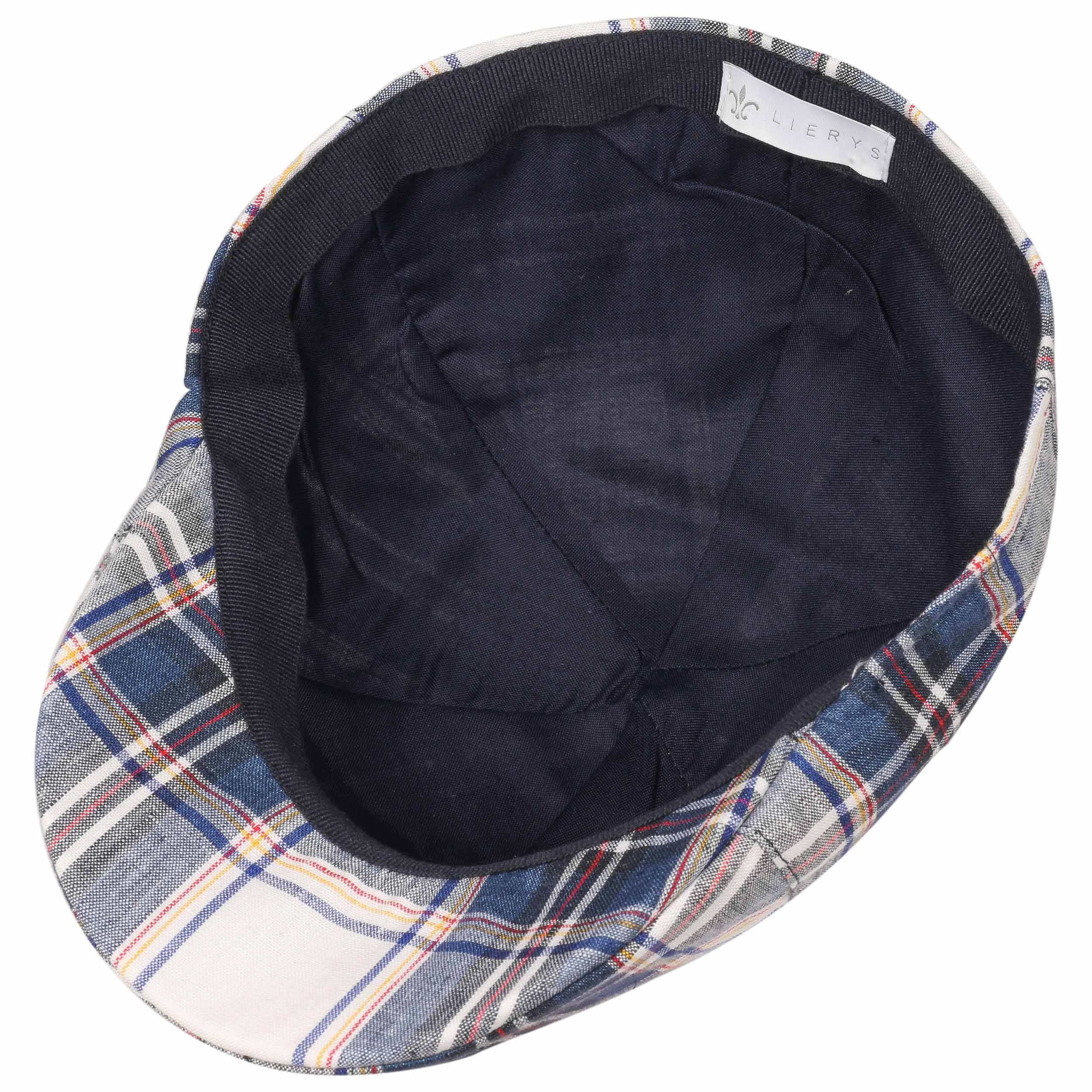 Spicchi Checks Linen Flat Cap by Lierys - 28,95