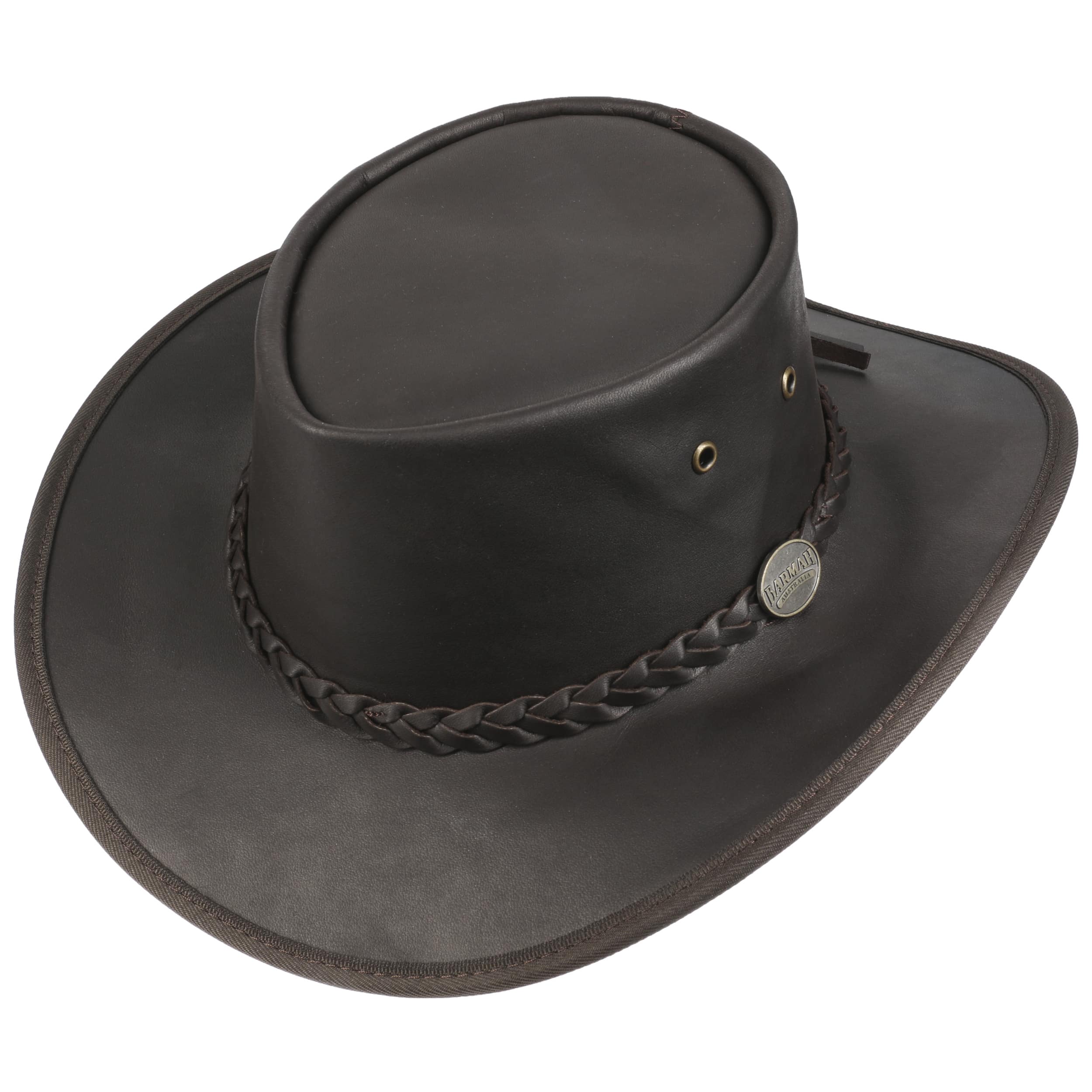 Squashy Outback Leather Hat by BARMAH --> Shop Hats, Beanies & Caps ...