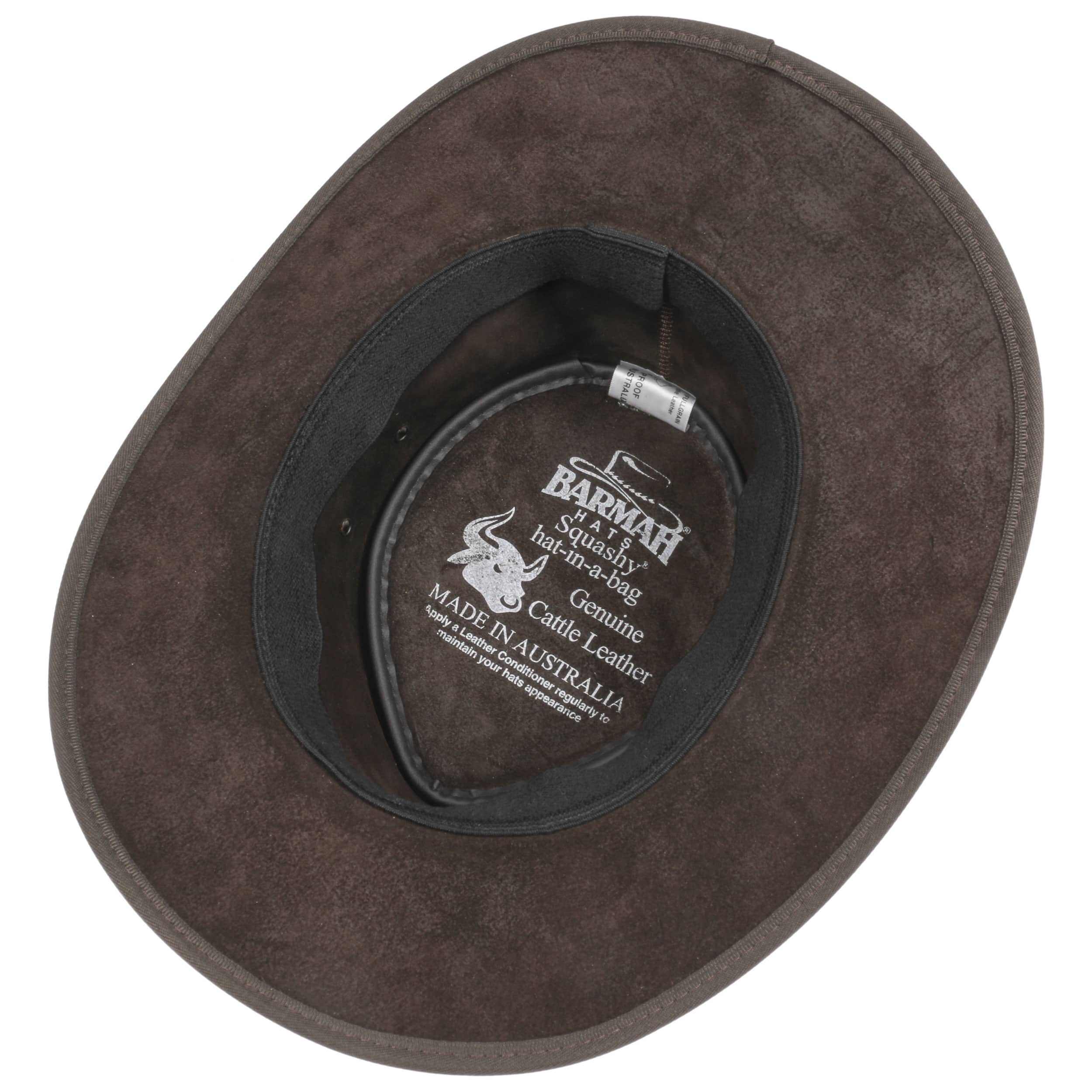 Squashy Outback Leather Hat by BARMAH - 123,95