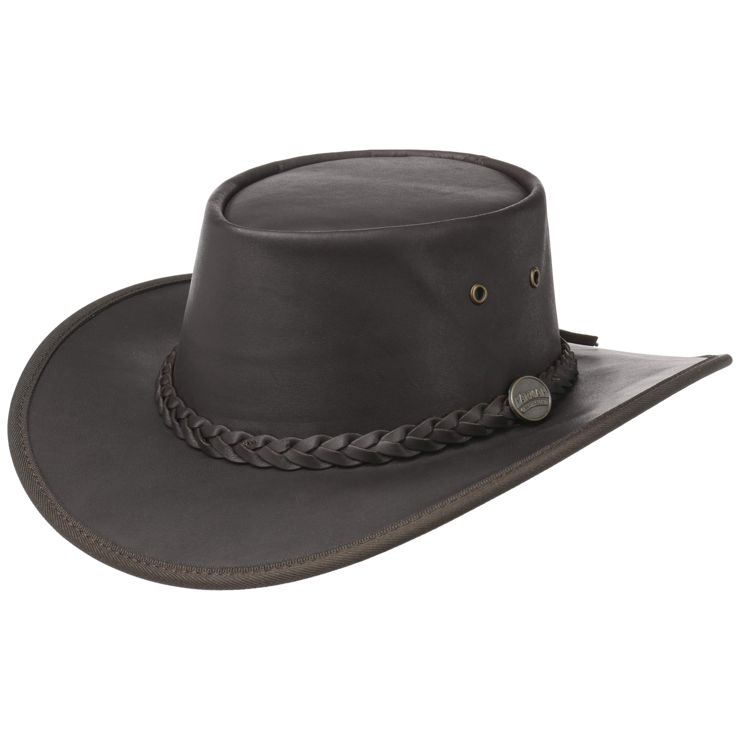 Squashy Outback Leather Hat by BARMAH - 123,95