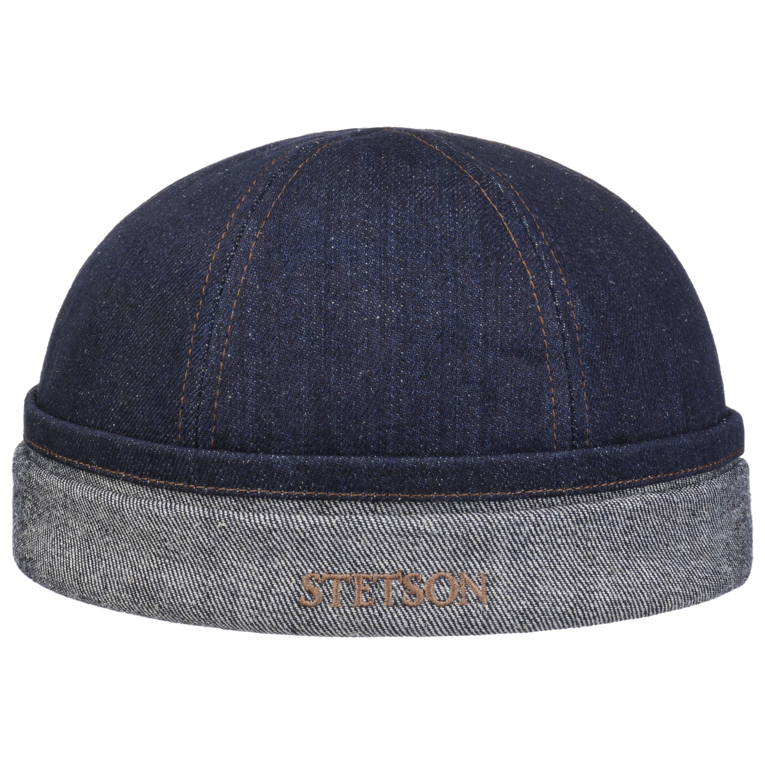 Sustainable Denim Skull Docker Hat by Stetson - 99,00
