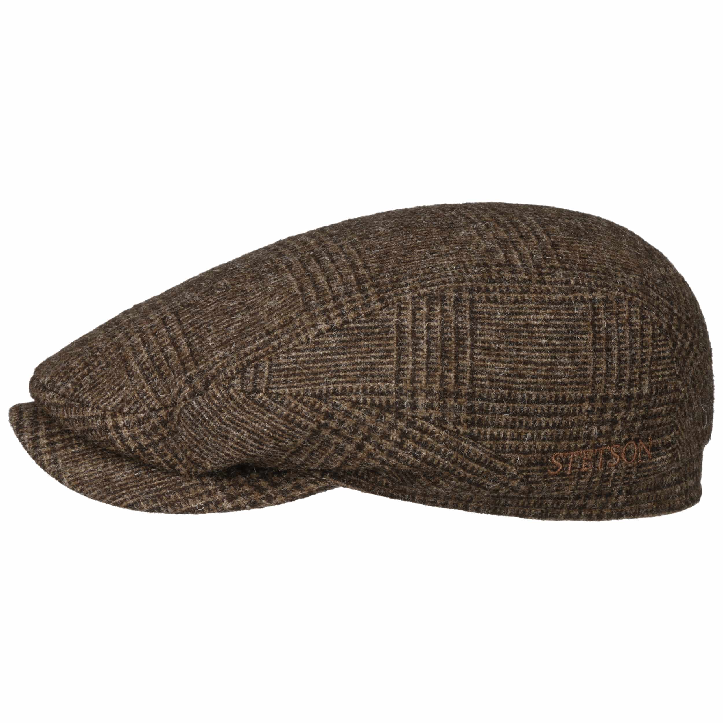 Sustainable Glencheck Driver Flat Cap by Stetson --> Shop Hats, Beanies ...