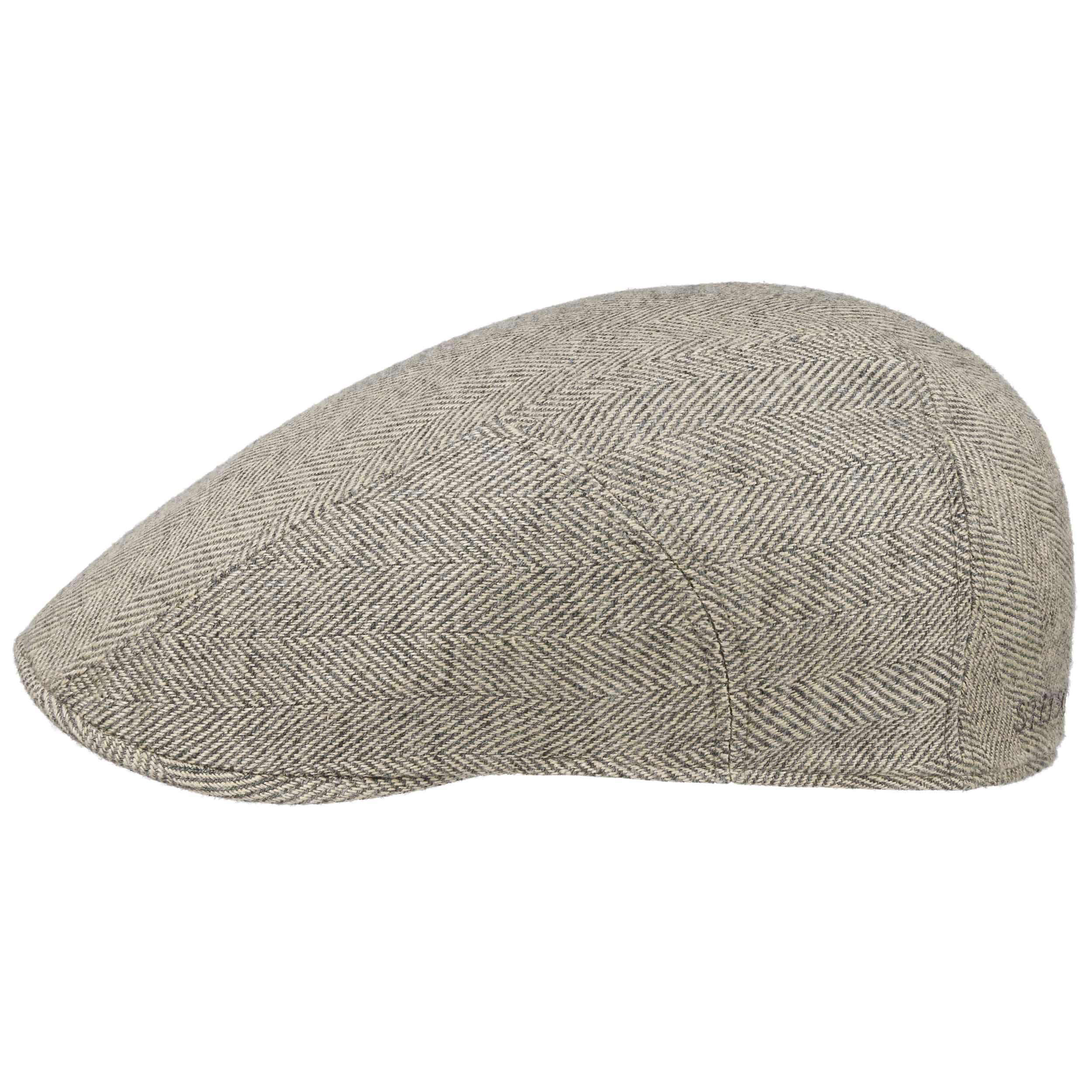 Sustainable Herringbone Flat Cap by Stetson - 119,00