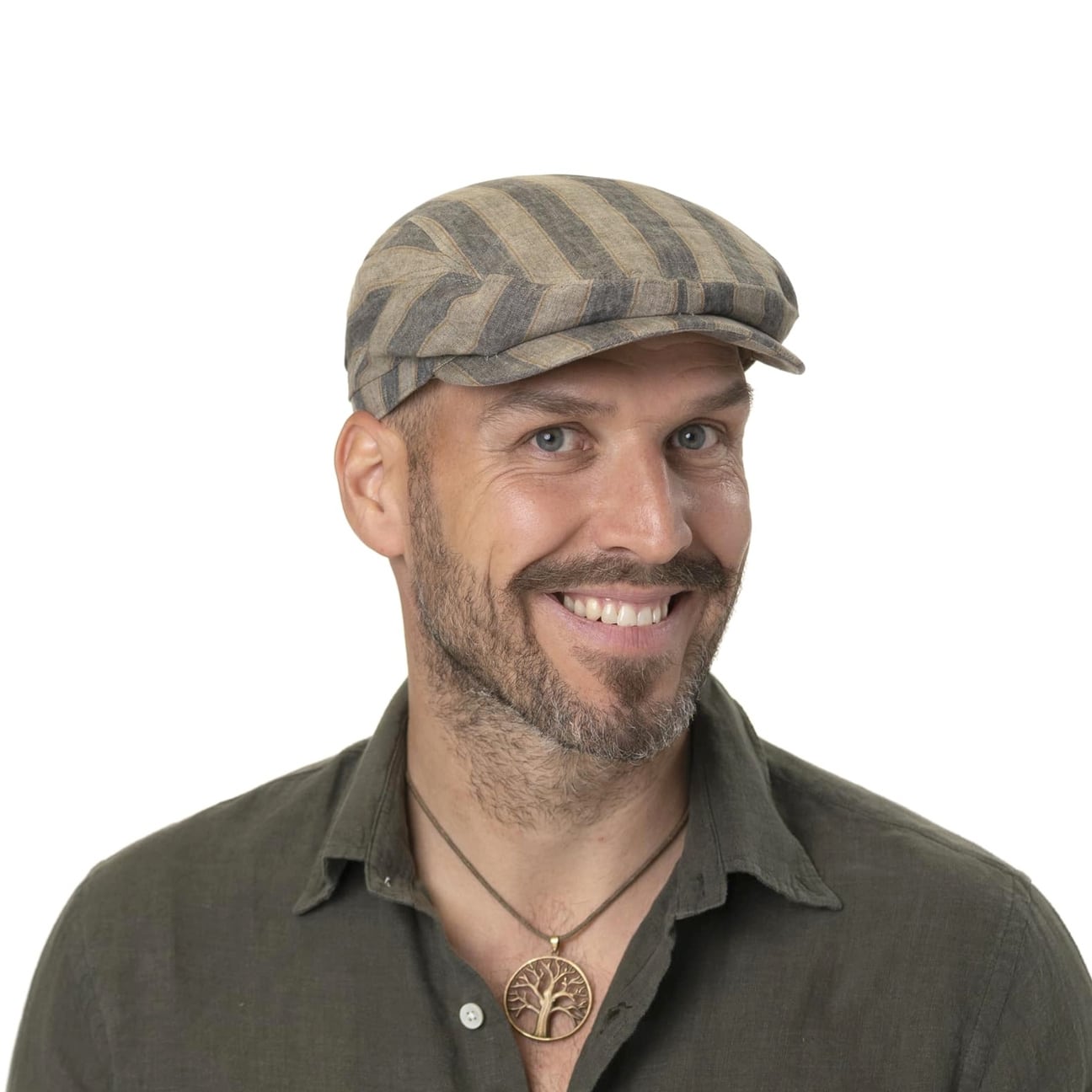 Talcott Stripes Flat Cap by Stetson - 79,00