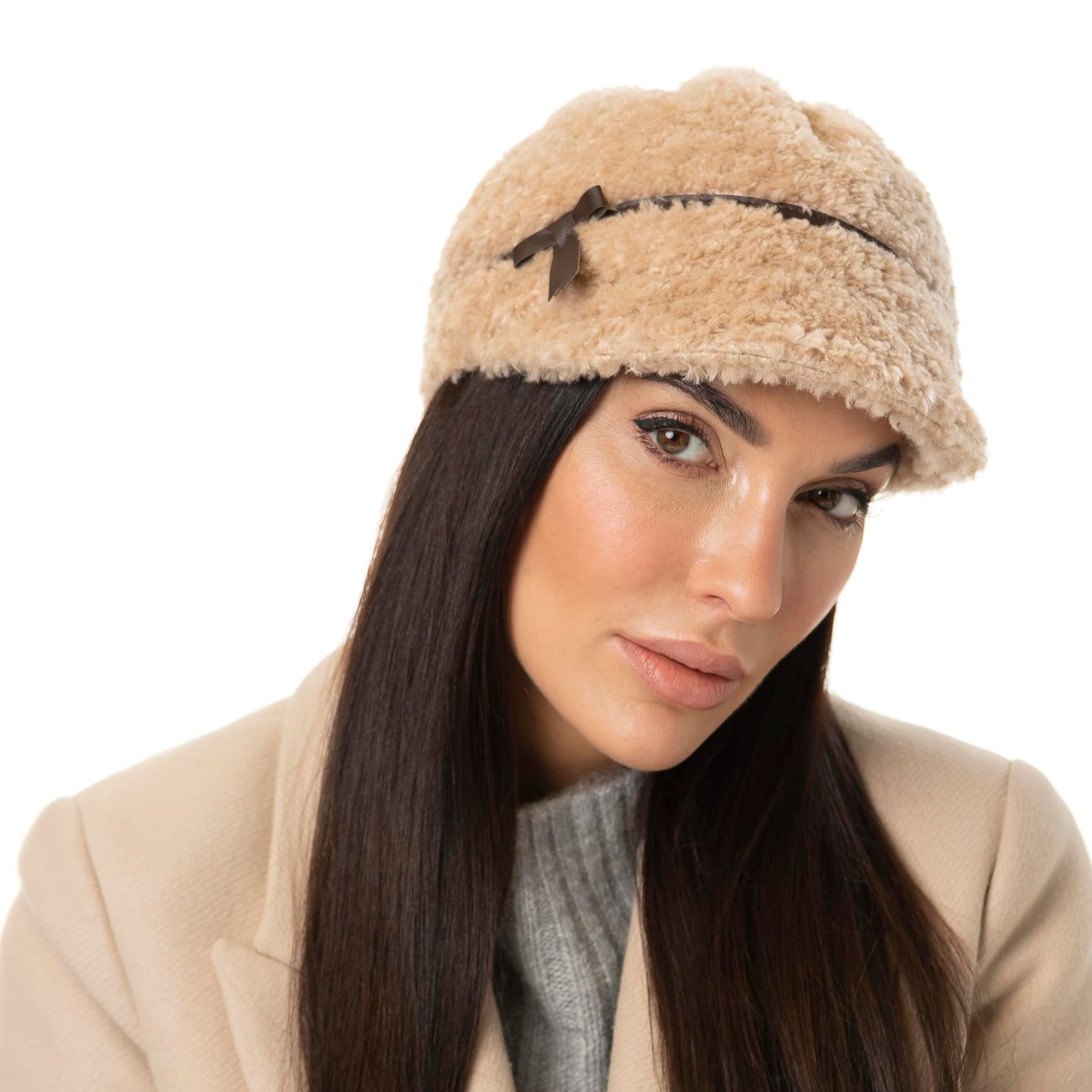 Teddy Fake Fur Newsboy Cap by Mayser - 103,95