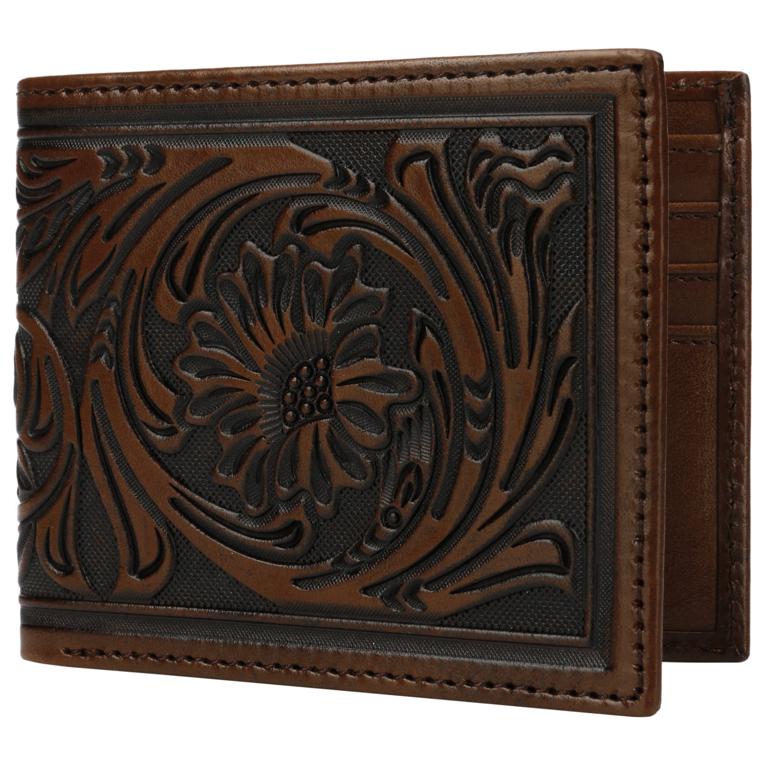 Tooled Leather Bi-Fold Wallet by Stetson - 90,00