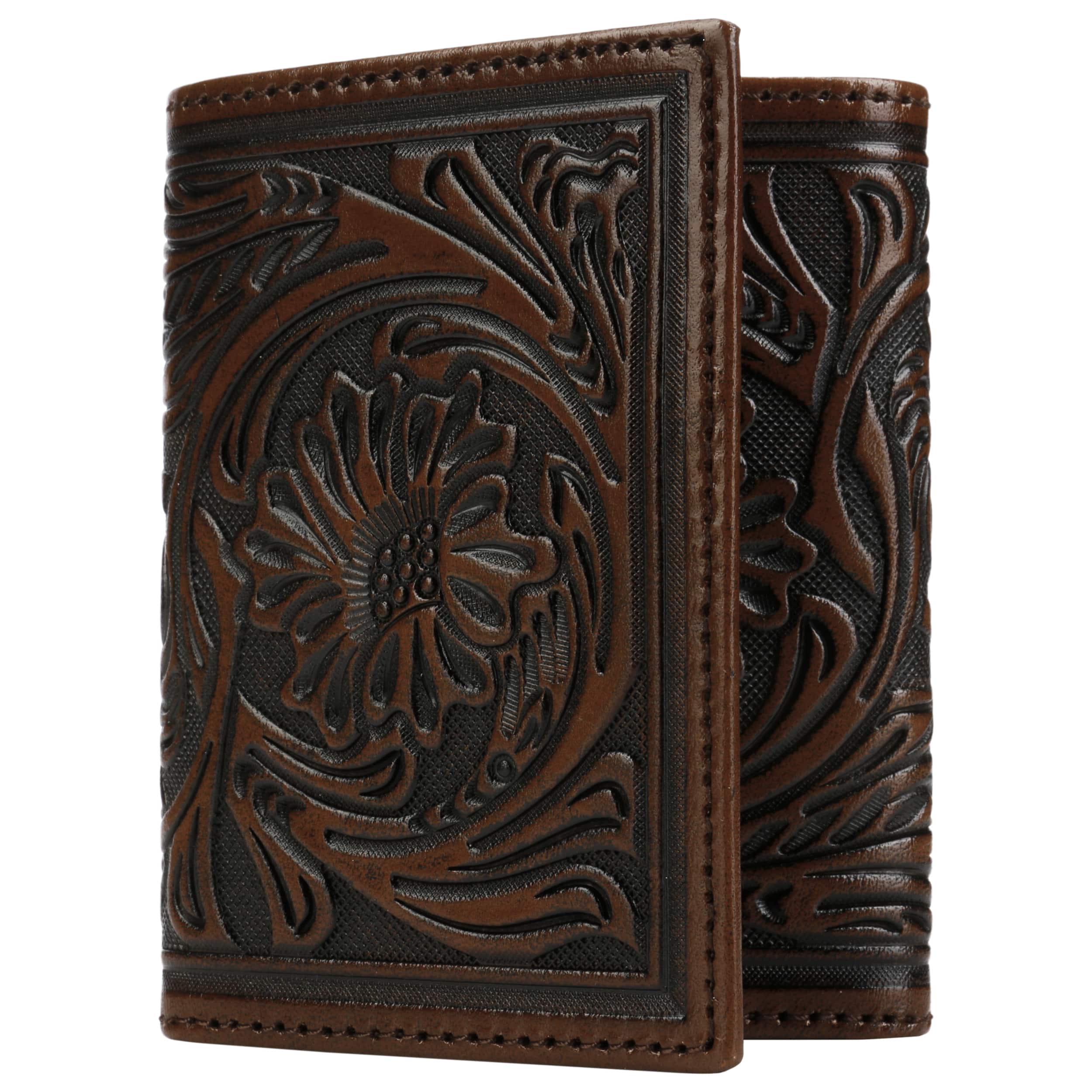 Tooled Leather Tri-Fold Wallet by Stetson - 90,00