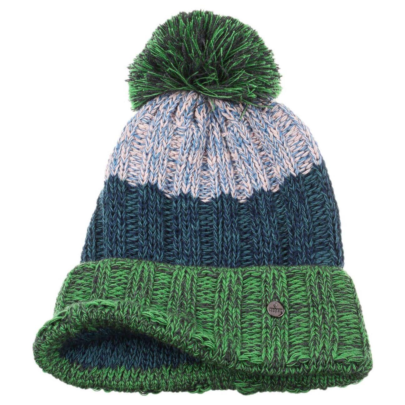 Tricolor Pompom Hat with Cuff by Lierys - 32,95