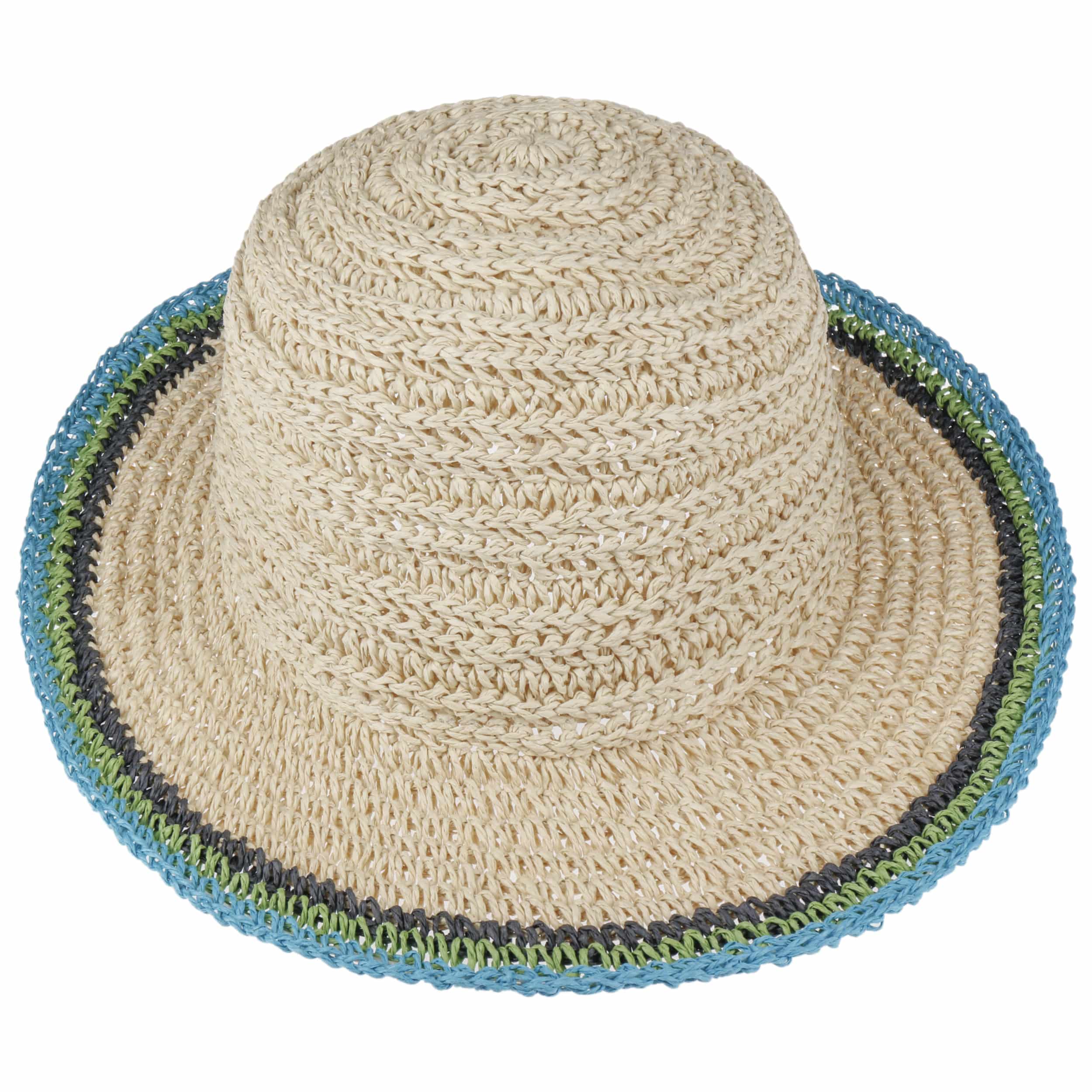 Tricolour Edge Straw Hat by Lipodo - 33,95