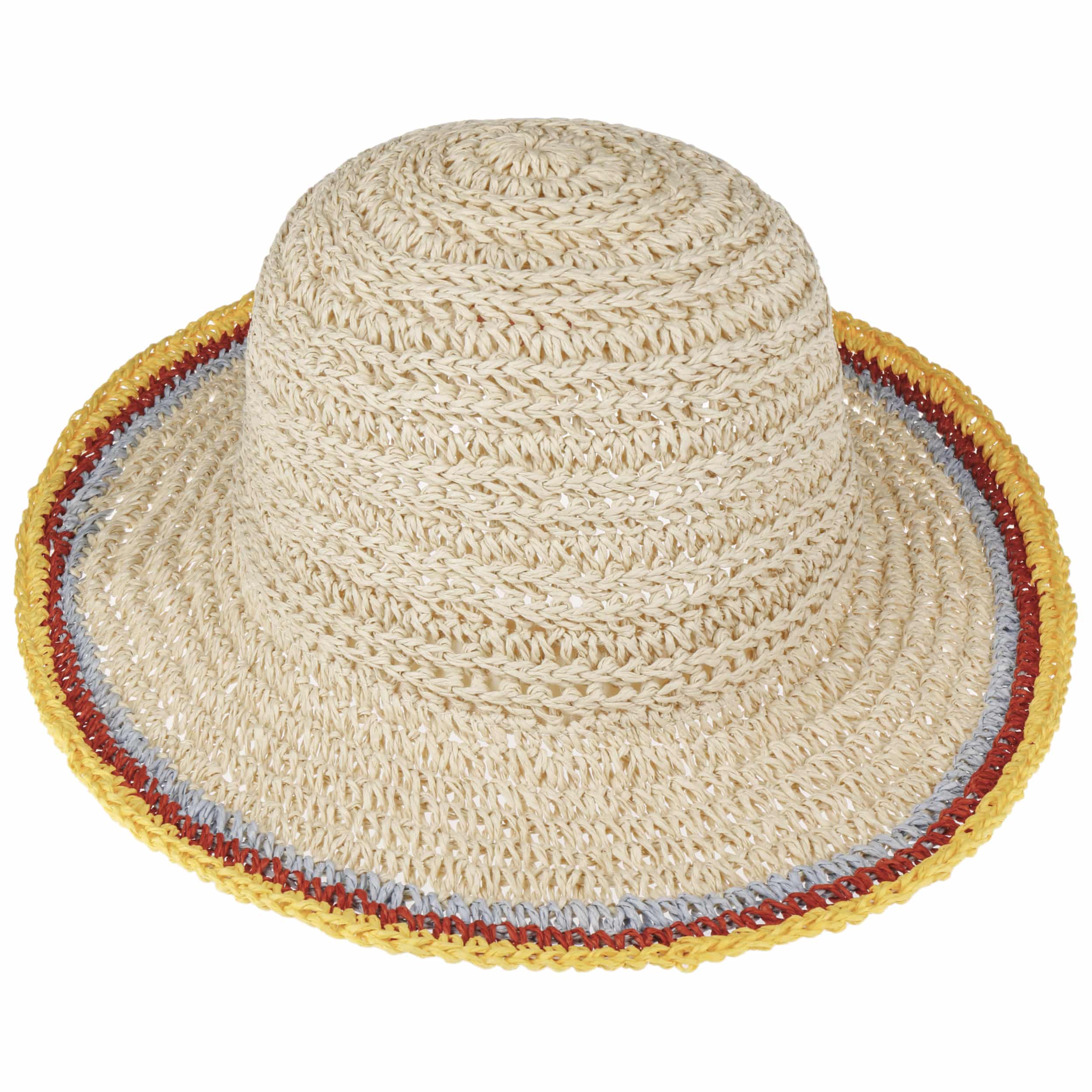 Tricolour Edge Straw Hat by Lipodo - 33,95
