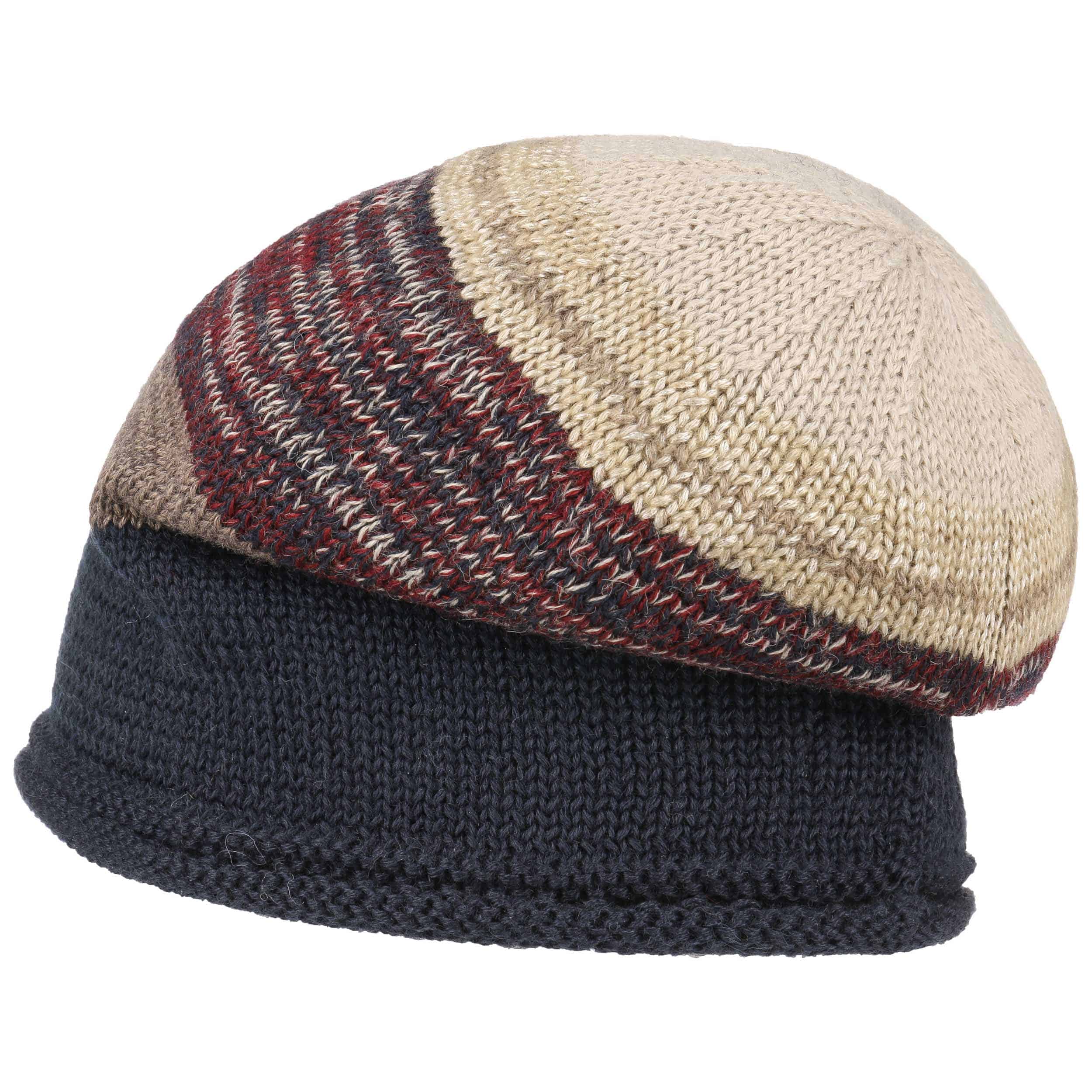 Tricolour Long Beanie Hat by Seeberger - 27,95