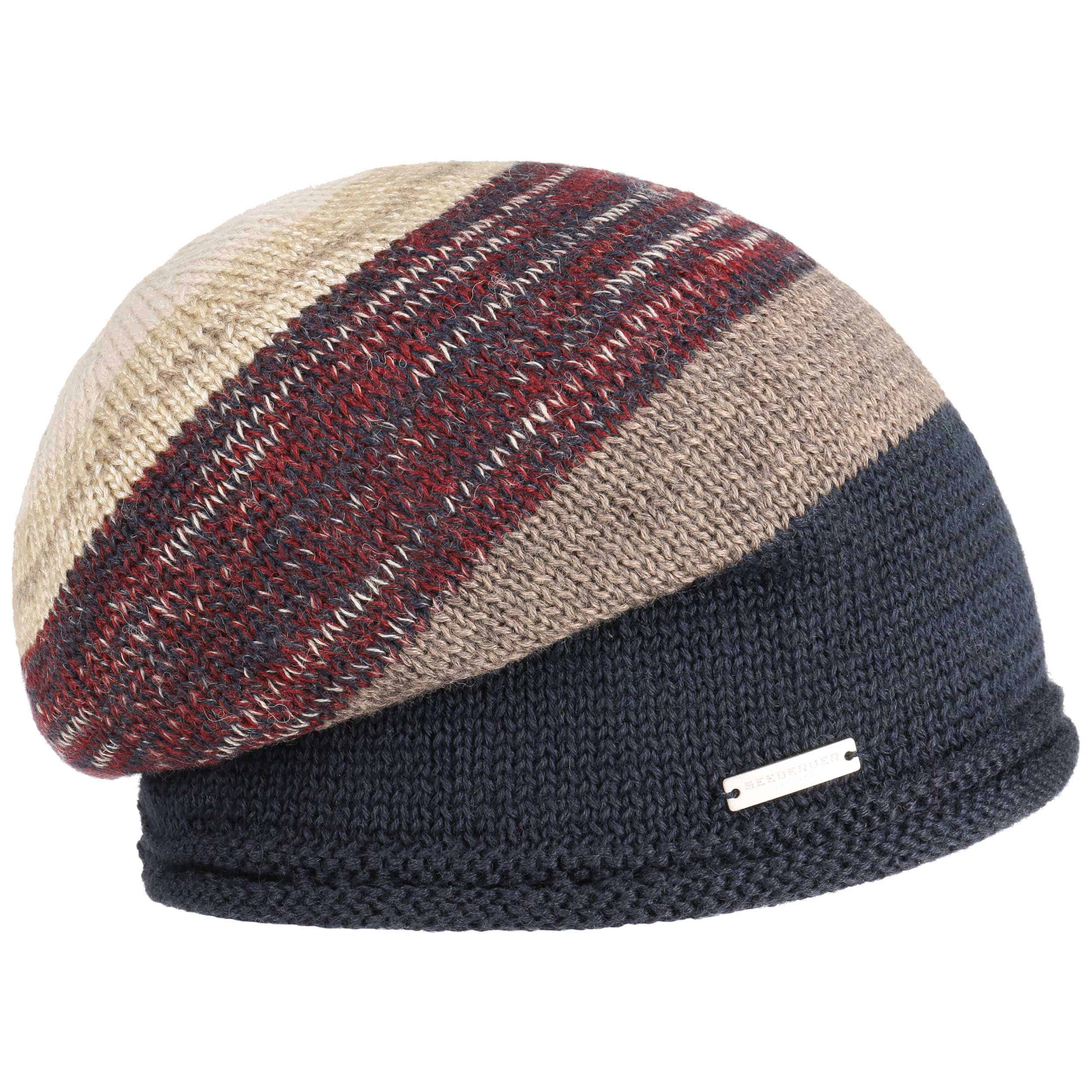 Tricolour Long Beanie Hat by Seeberger - 27,95