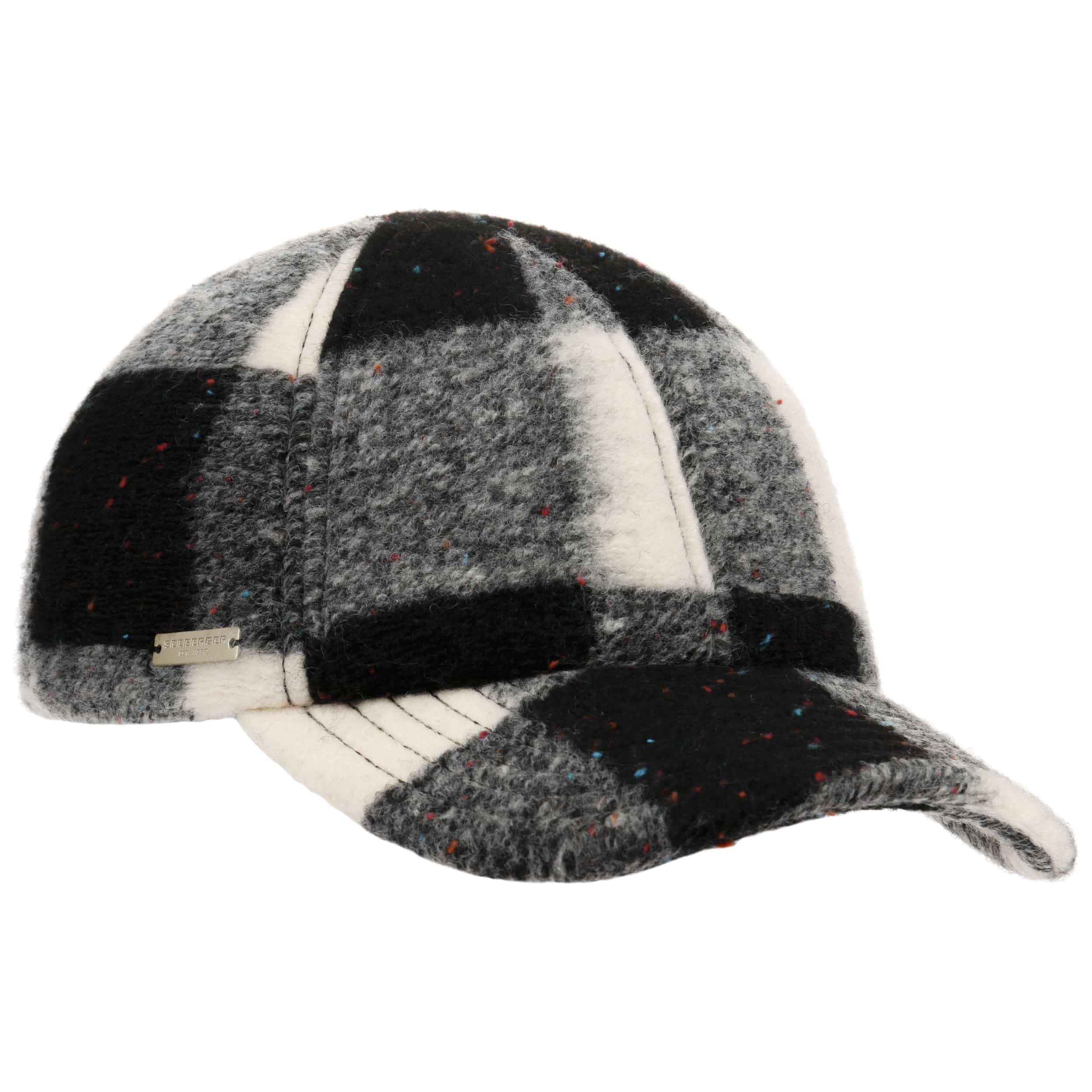 Tricolour Wool Check Cap by Seeberger - 38,95