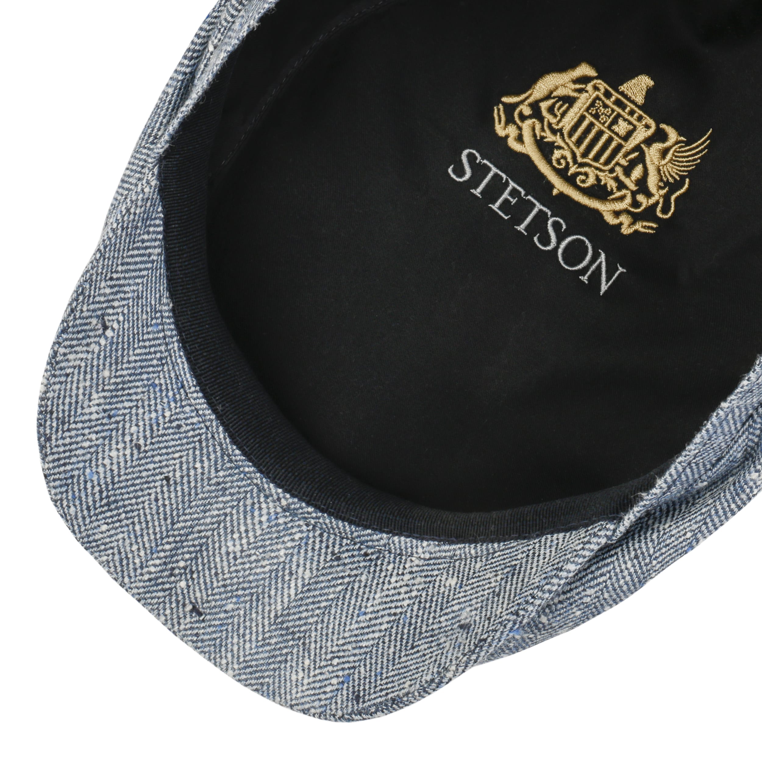 Tweed Herringbone Driver Flat Cap by Stetson - 169,00