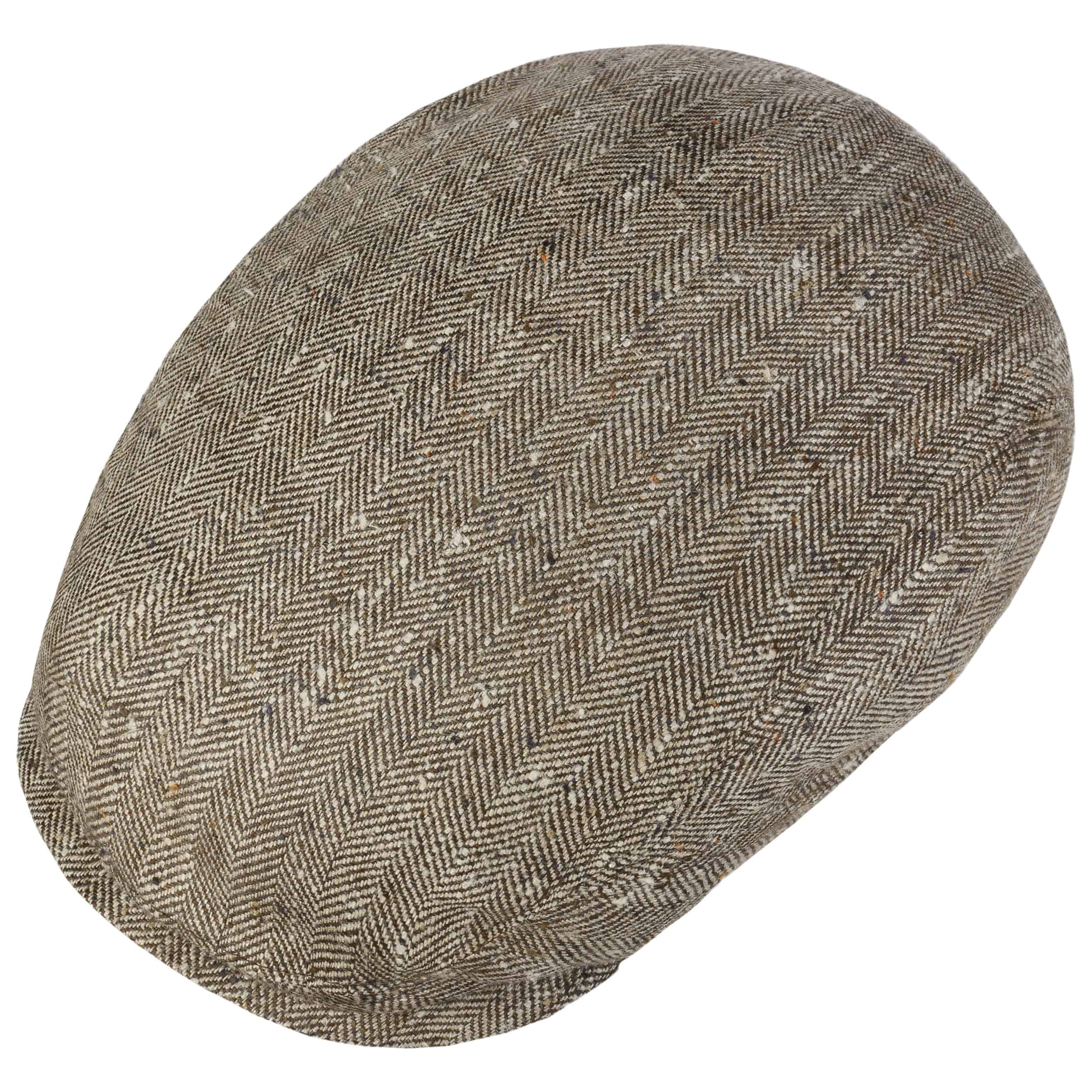 Tweed Herringbone Driver Flat Cap by Stetson - 169,00