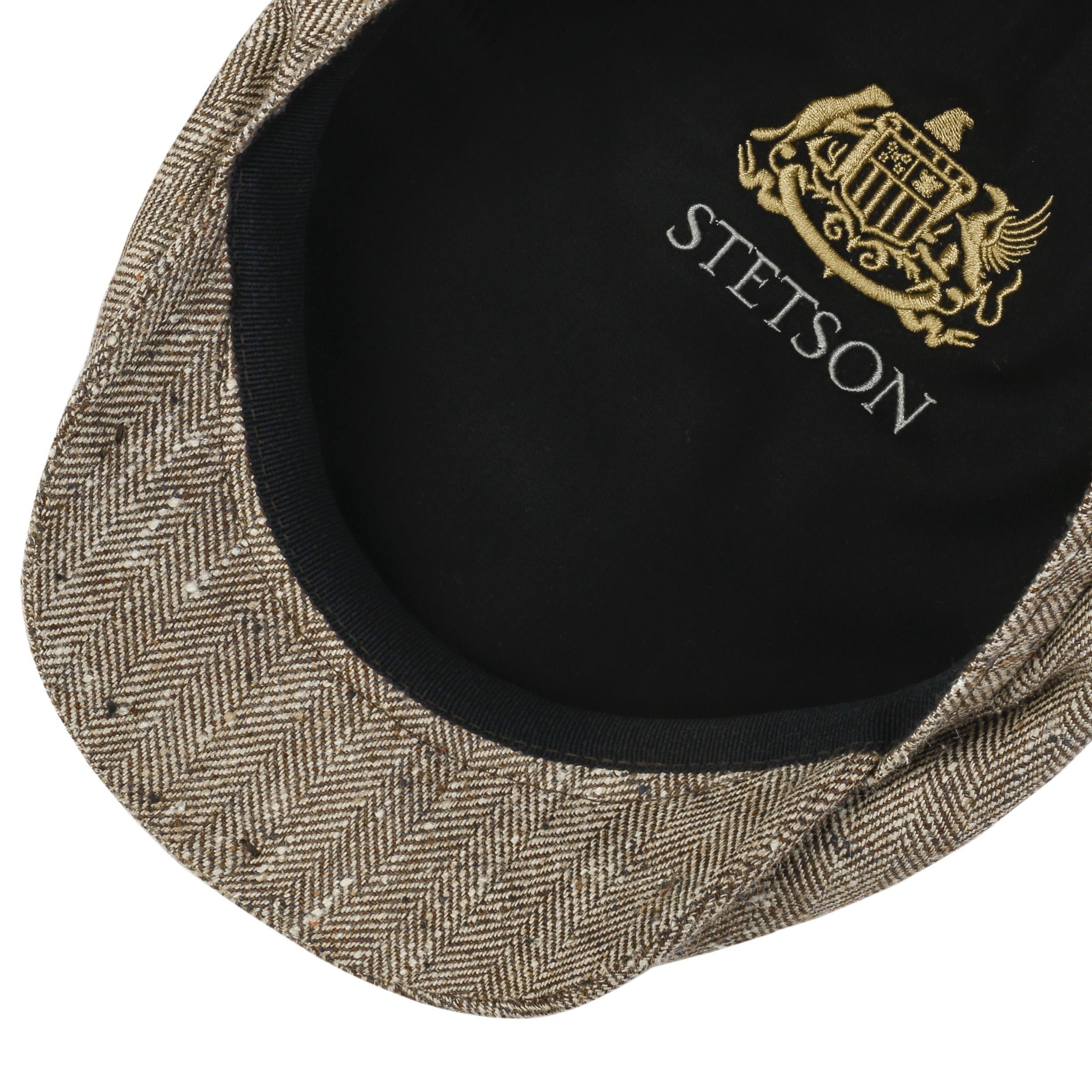 Tweed Herringbone Driver Flat Cap by Stetson - 169,00