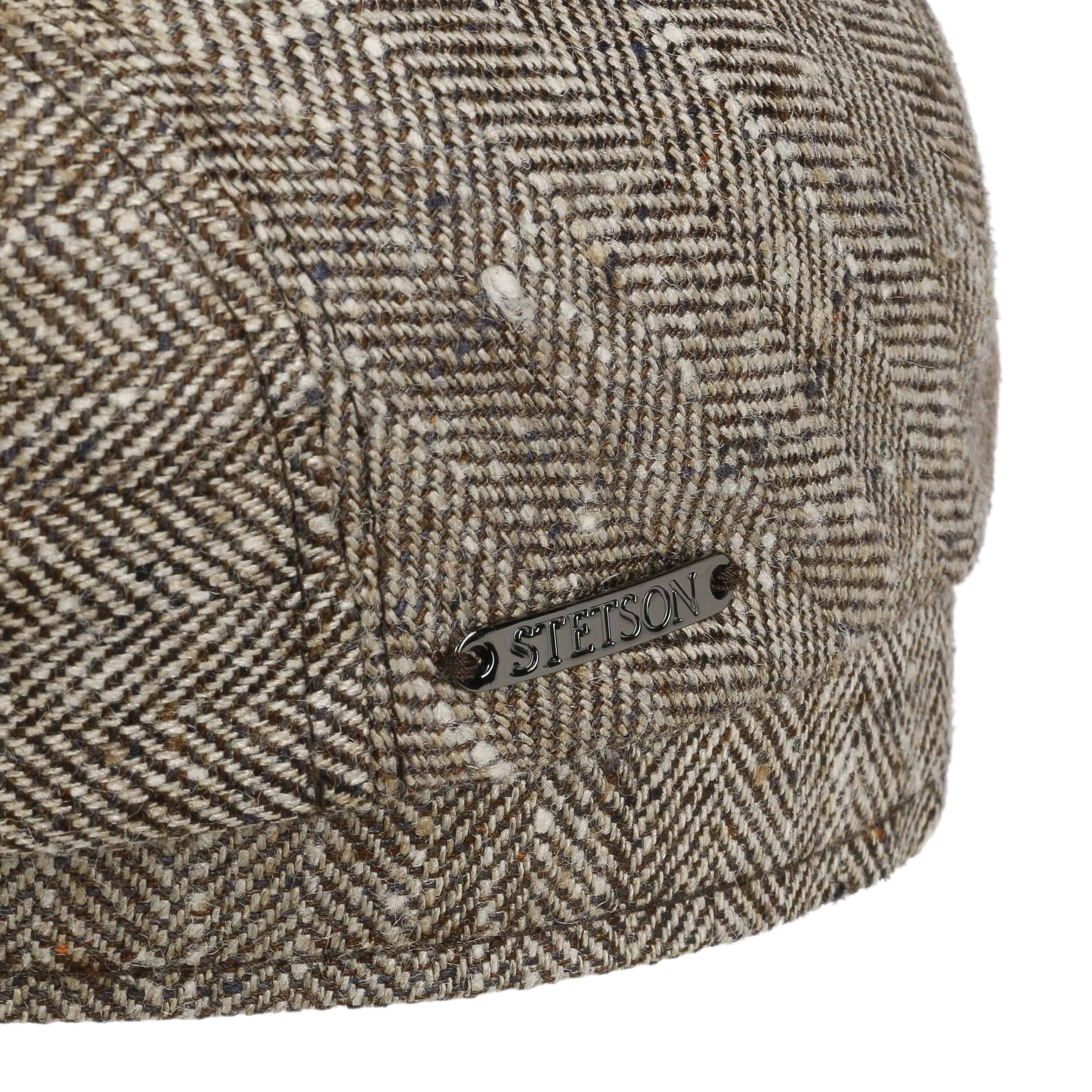 Tweed Herringbone Driver Flat Cap by Stetson - 169,00