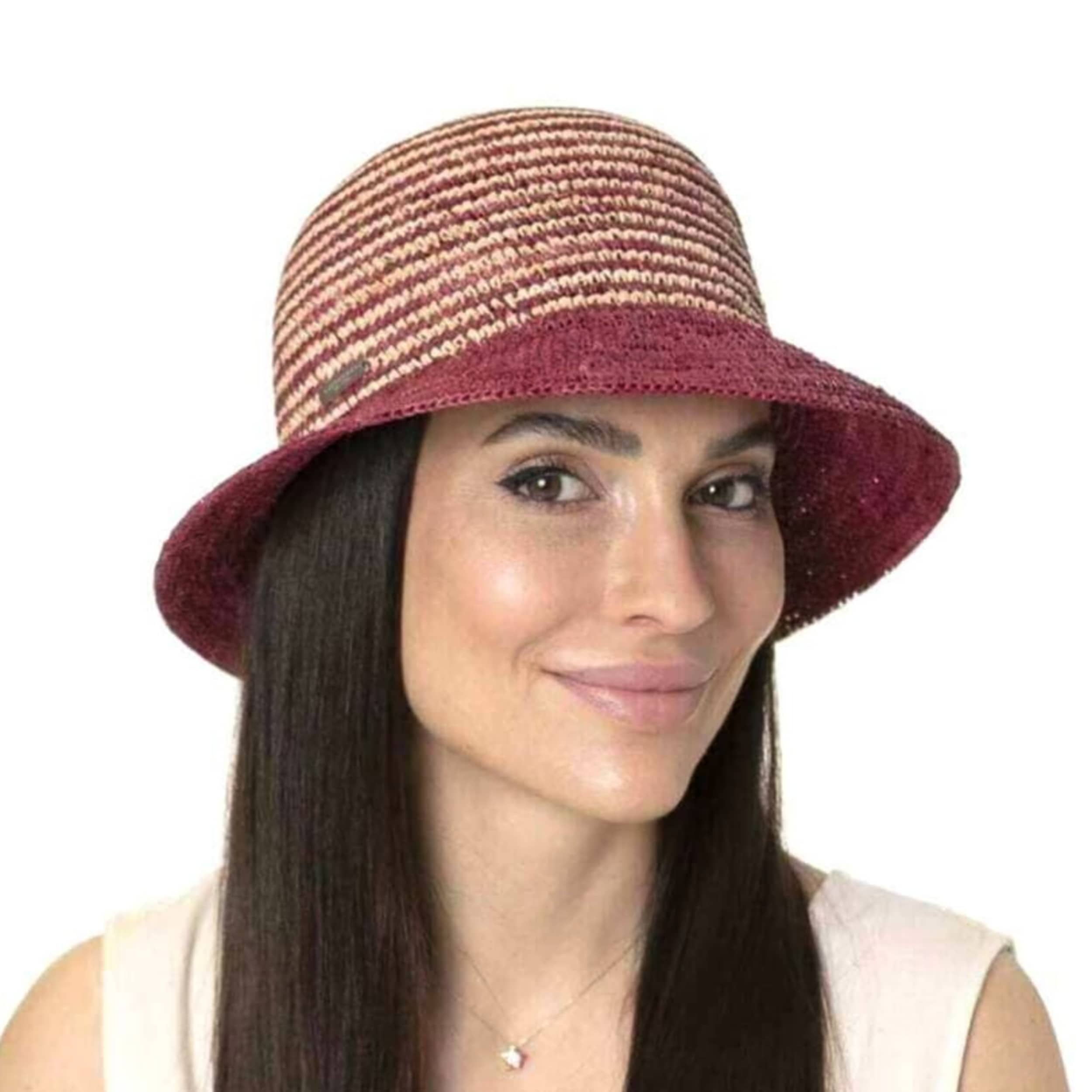 Twotone Raffia Sun Hat by Seeberger - 103,95