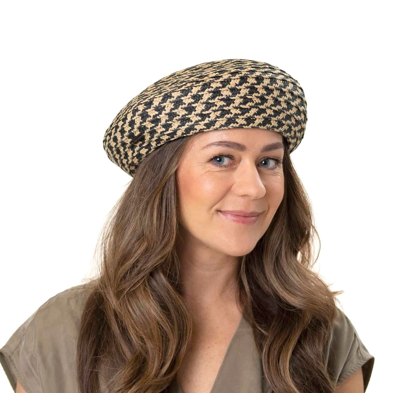 Twotone Straw Beret by Betmar --> Shop Hats, Beanies & Caps online ...