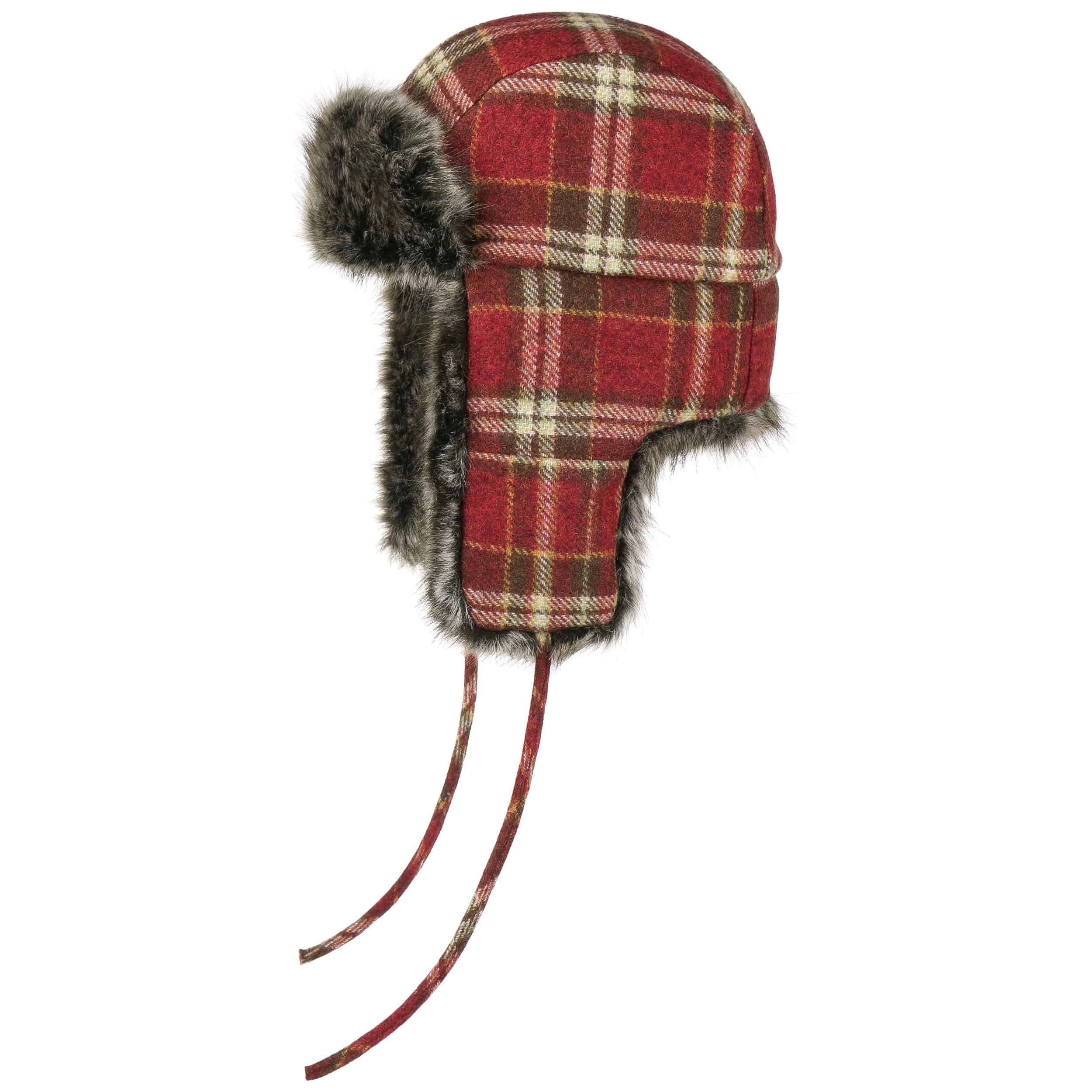 Virgin Wool Check Aviator Hat by Stetson - 99,00
