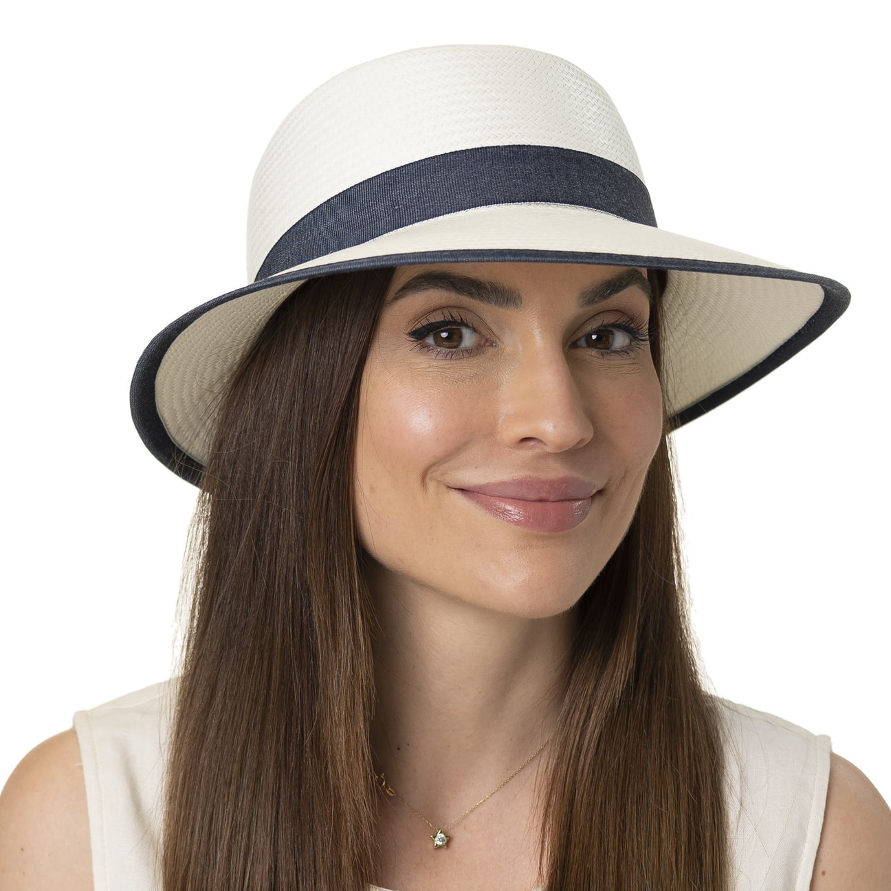 White Panama Denim Bonnet by Lierys --> Shop Hats, Beanies & Caps ...