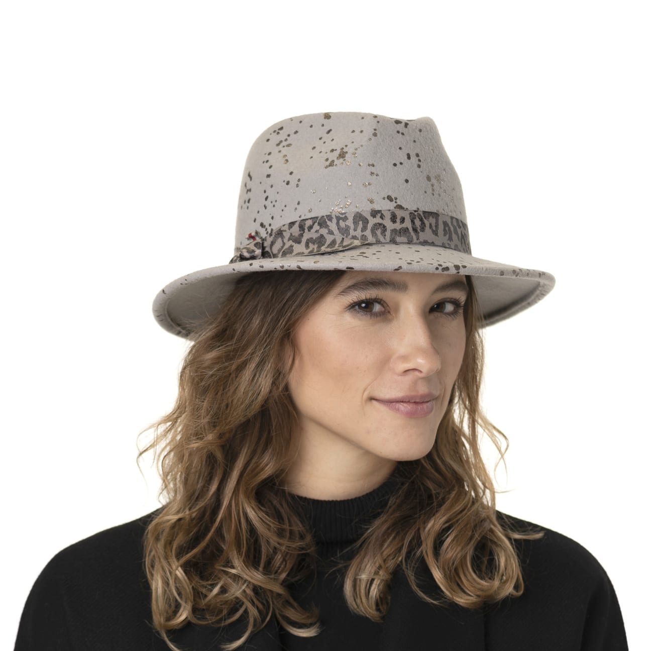 Wool Felt Hat with Leopard Band by bedacht - 55,95