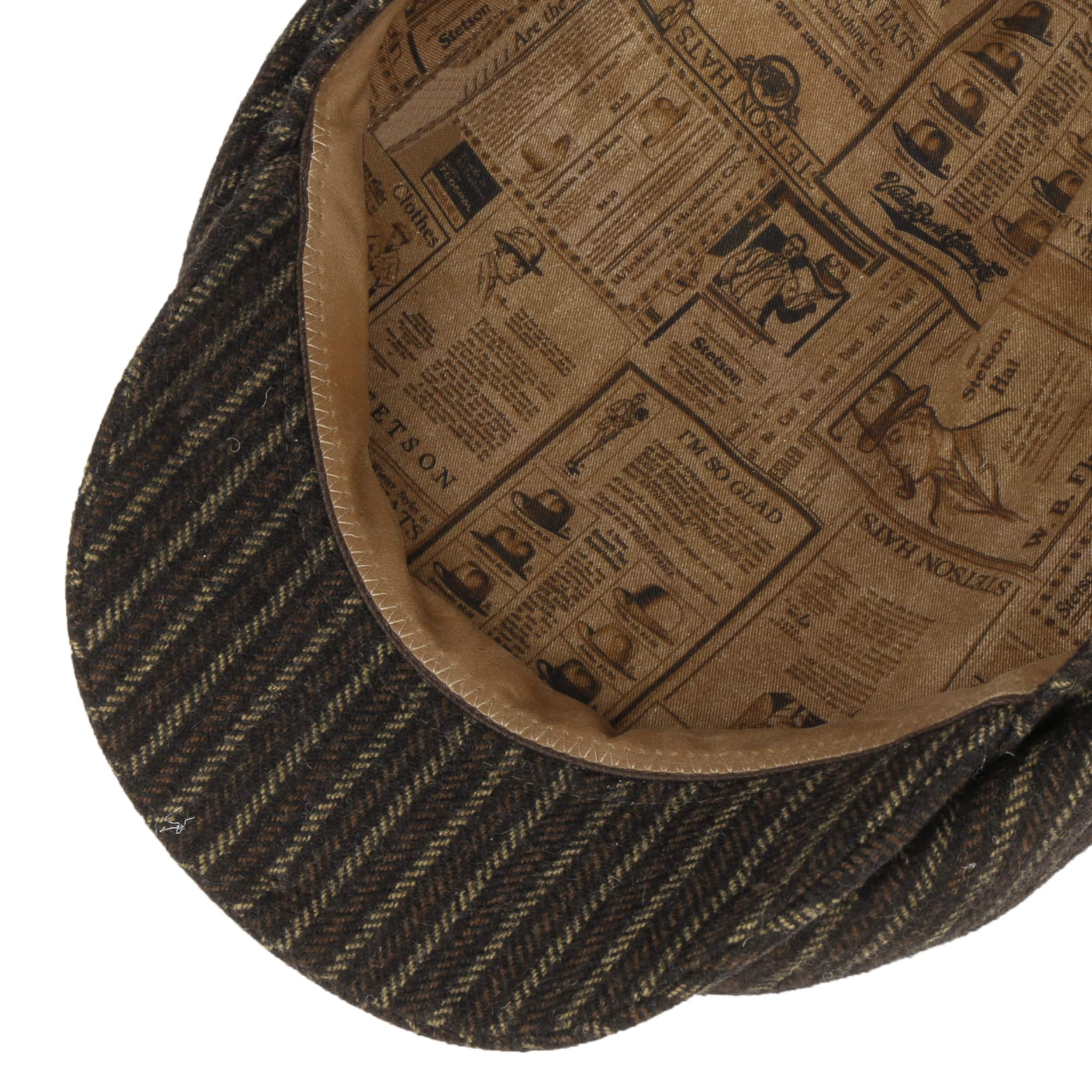 Woolen Stripe Driver Flat Cap by Stetson - 149,00