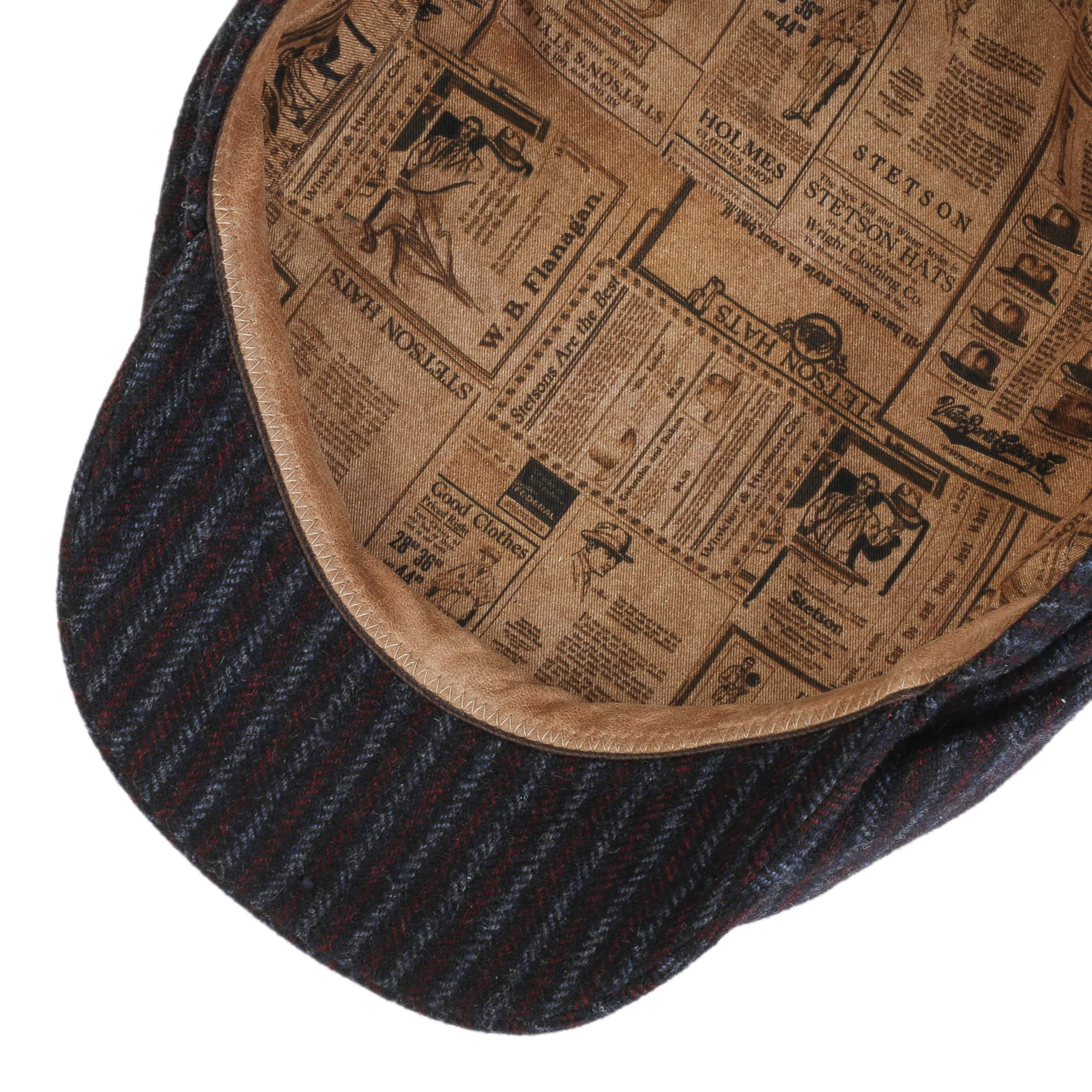 Woolen Stripe Driver Flat Cap by Stetson - 149,00